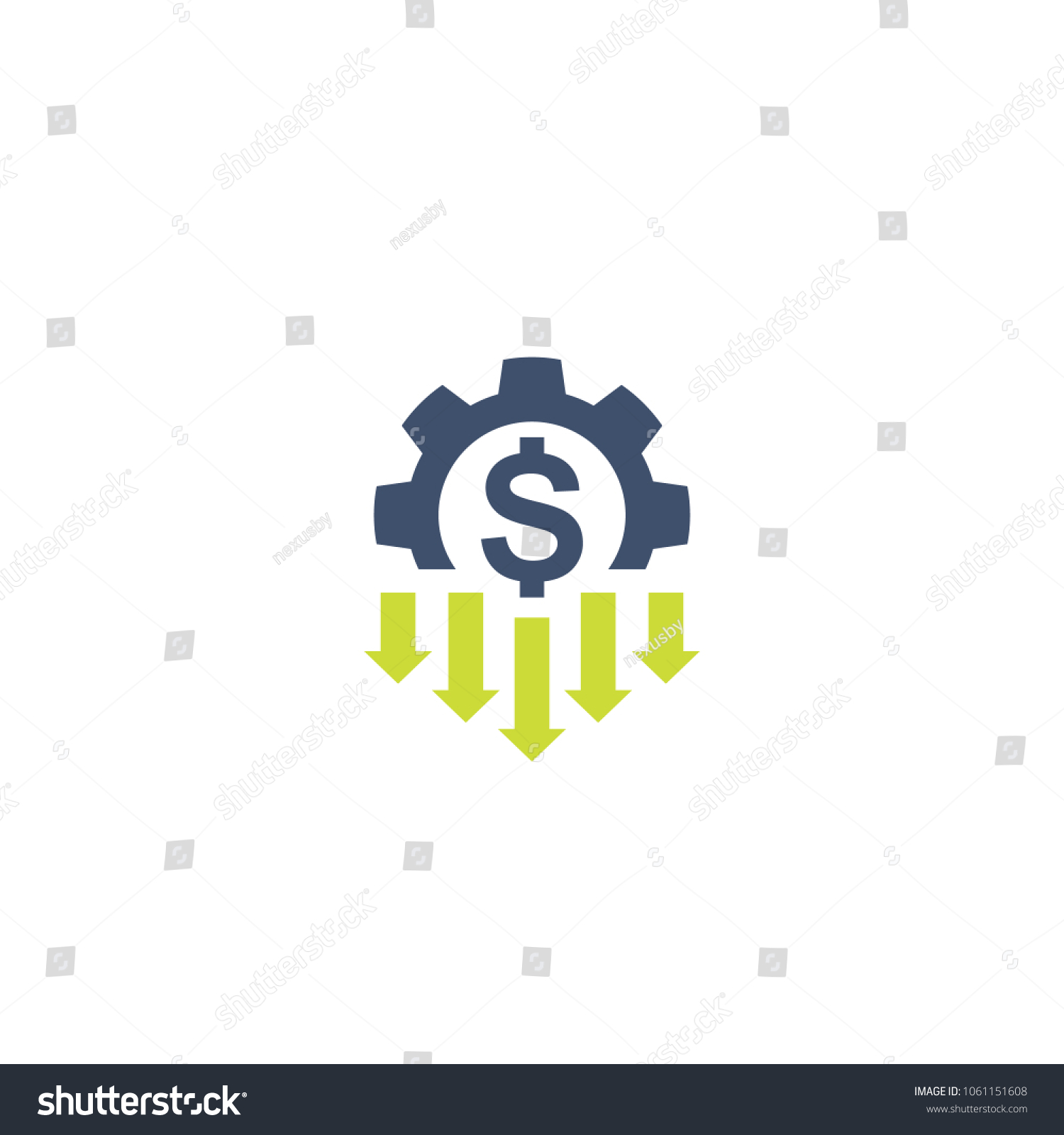 Cost Reduction Icon On White Stock Vector (Royalty Free) 1061151608