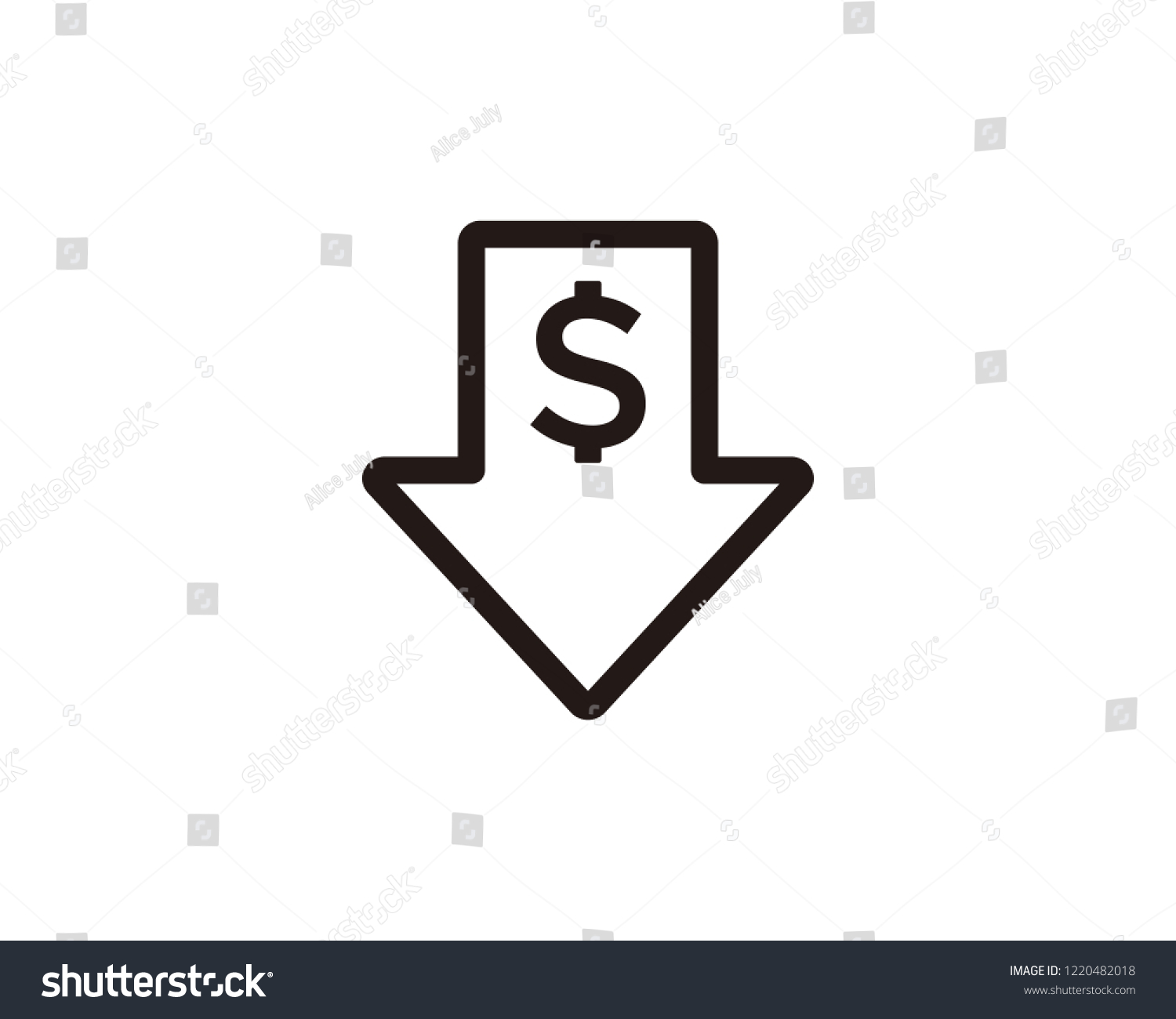 Cost Reduction Icon Symbol Vector Stock Vector (Royalty Free ...