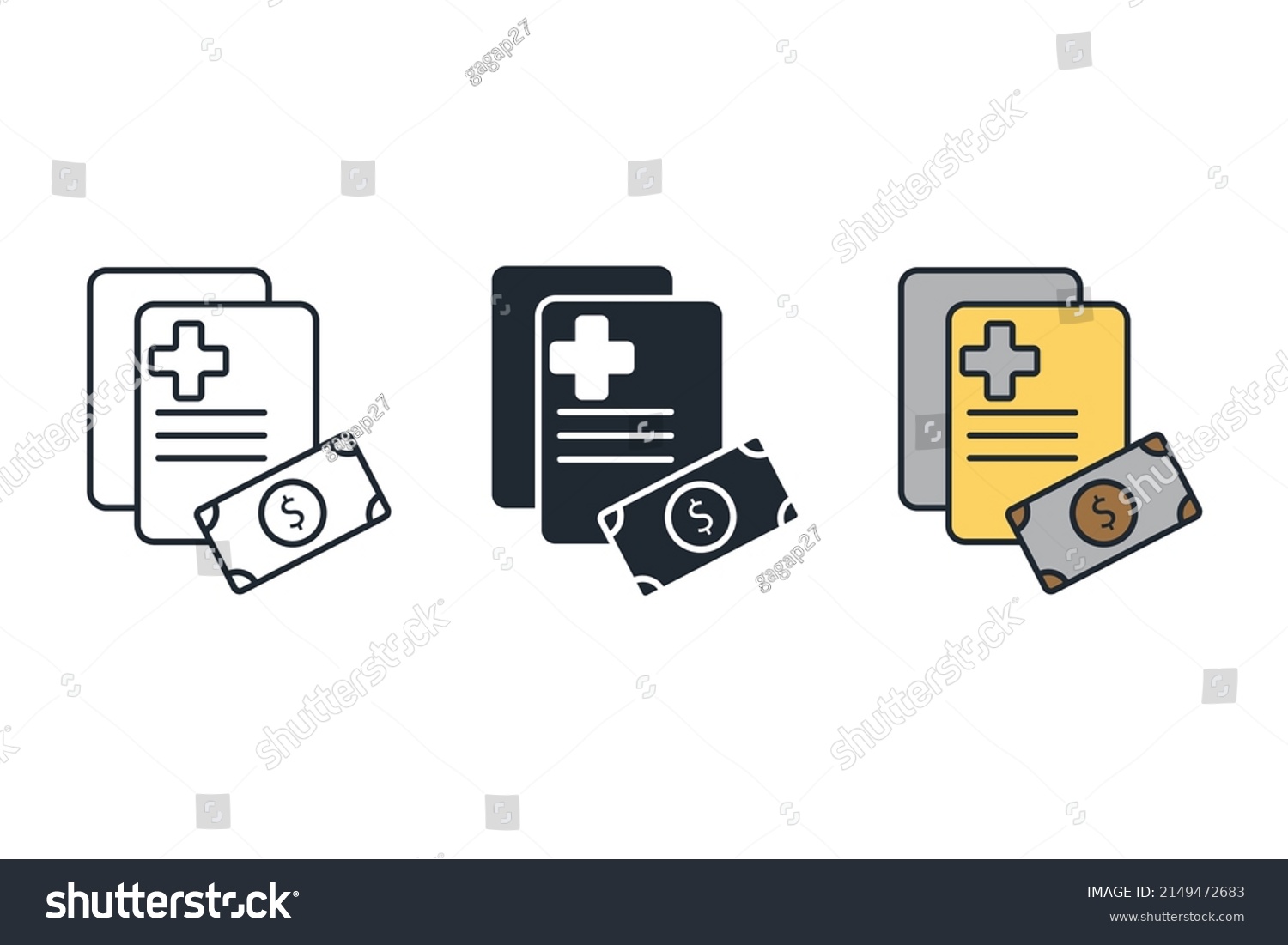 Costs Icons Symbol Vector Elements Infographic Stock Vector (Royalty ...