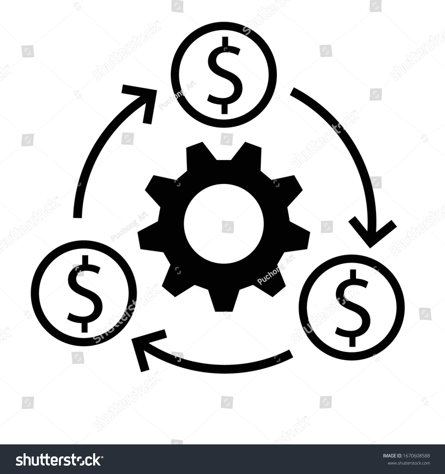 Costs Optimization Production Efficiency Icon Stock Vector (Royalty ...