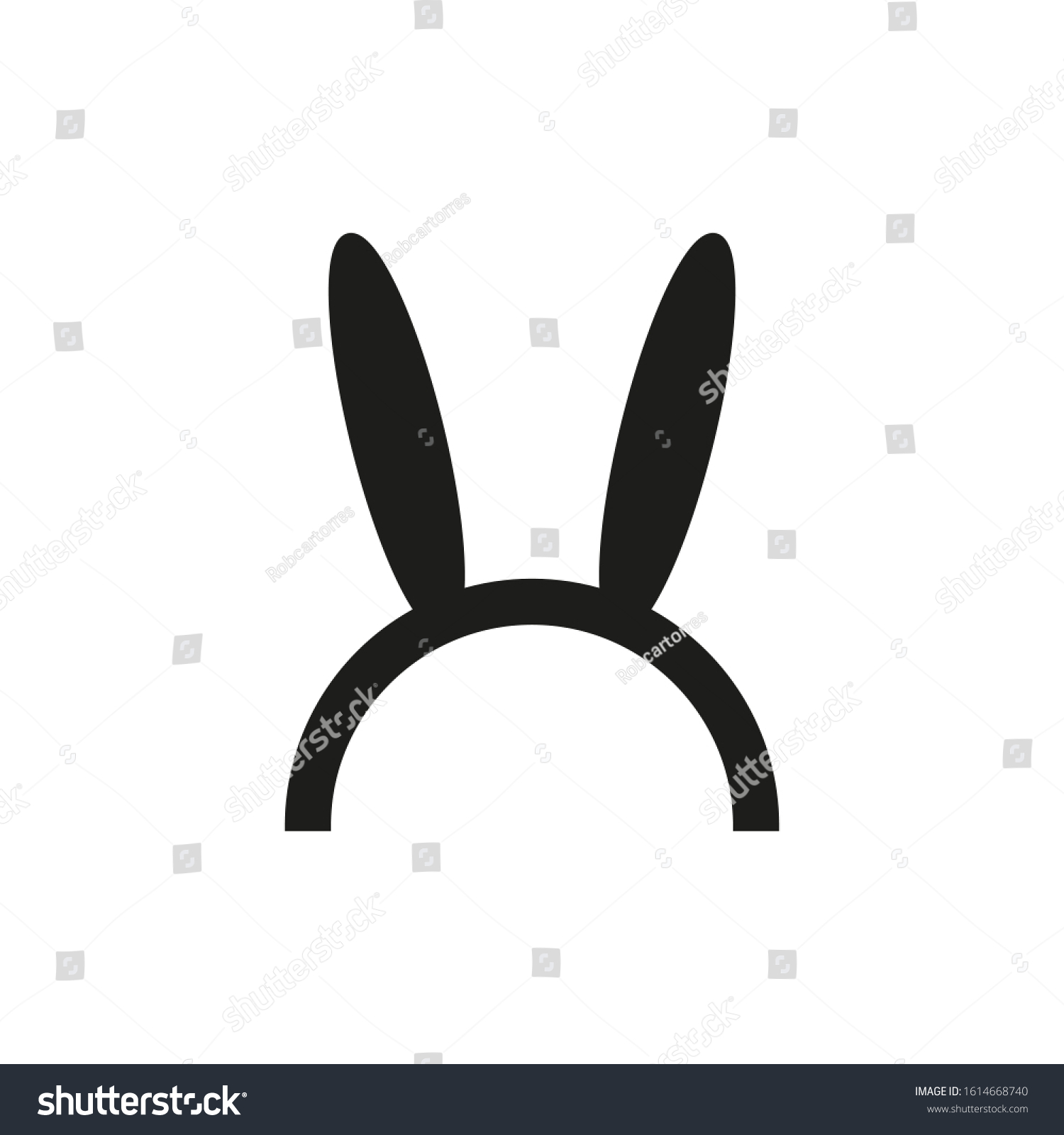 Costume Rabbit Ears Shaped Vector Icon Stock Vector (Royalty Free ...