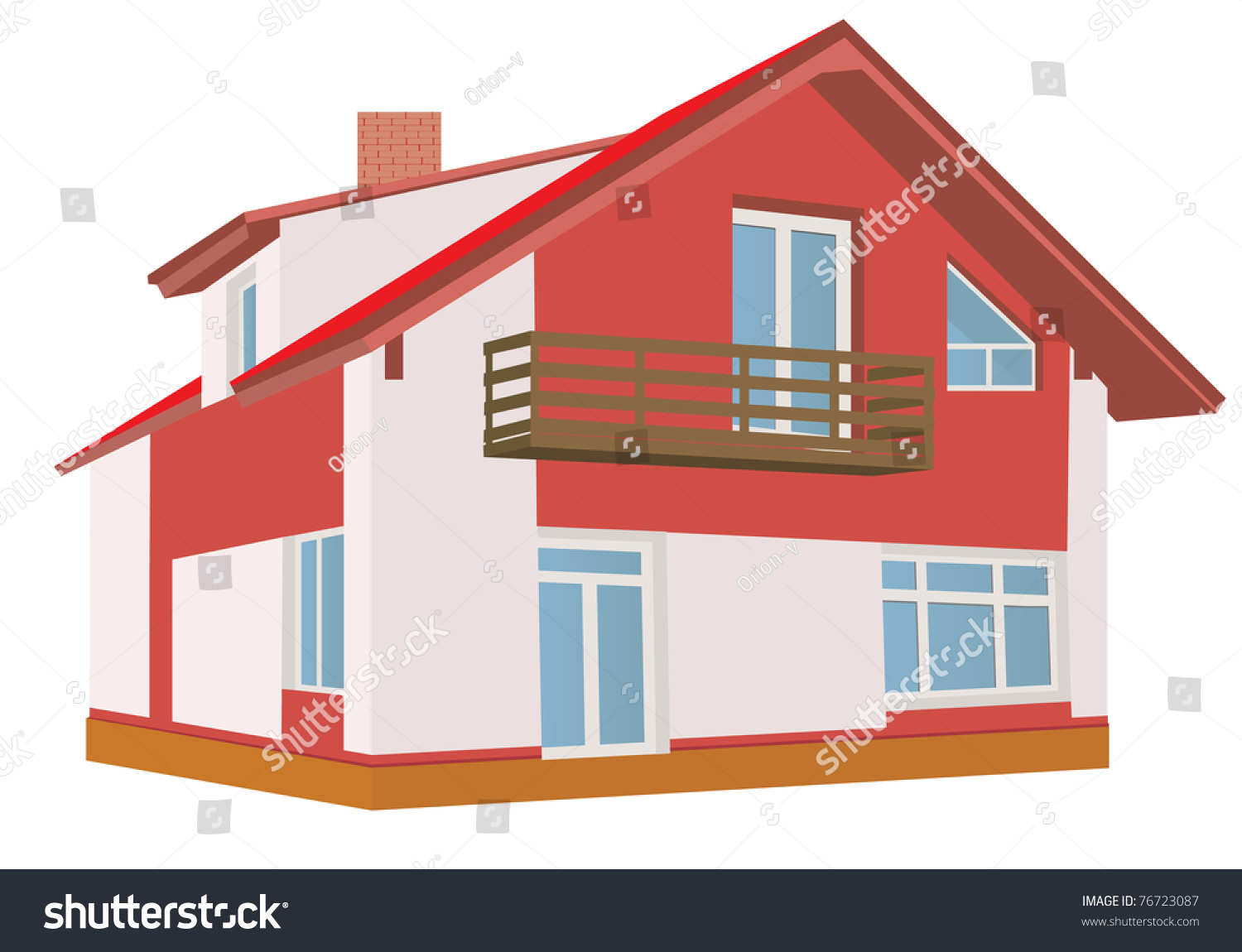 Cottage Detailed Vector Illustration: vector de stock (libre de ...