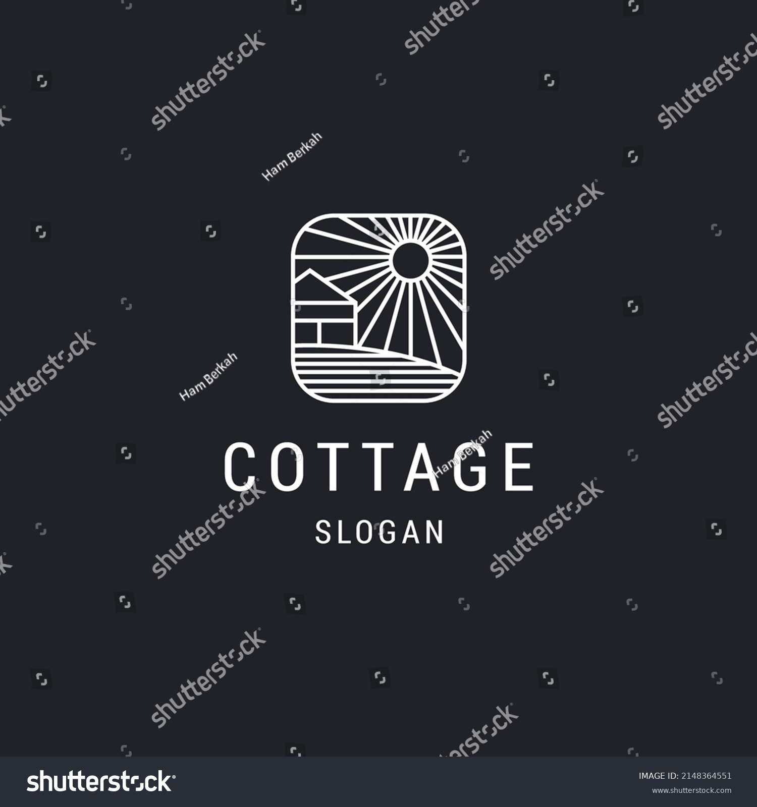 Cottage Logo Icon Flat Design Template Stock Vector (Royalty Free ...
