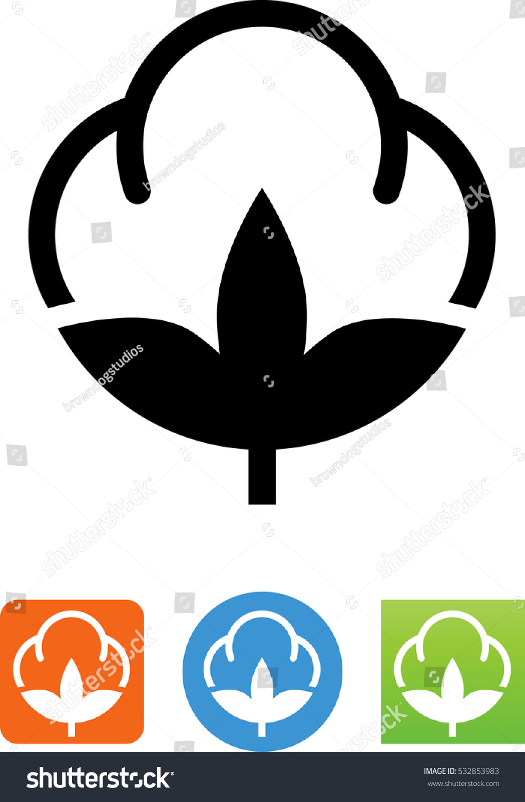 Cotton Fiber Icon Stock Vector 532853983 - Shutterstock