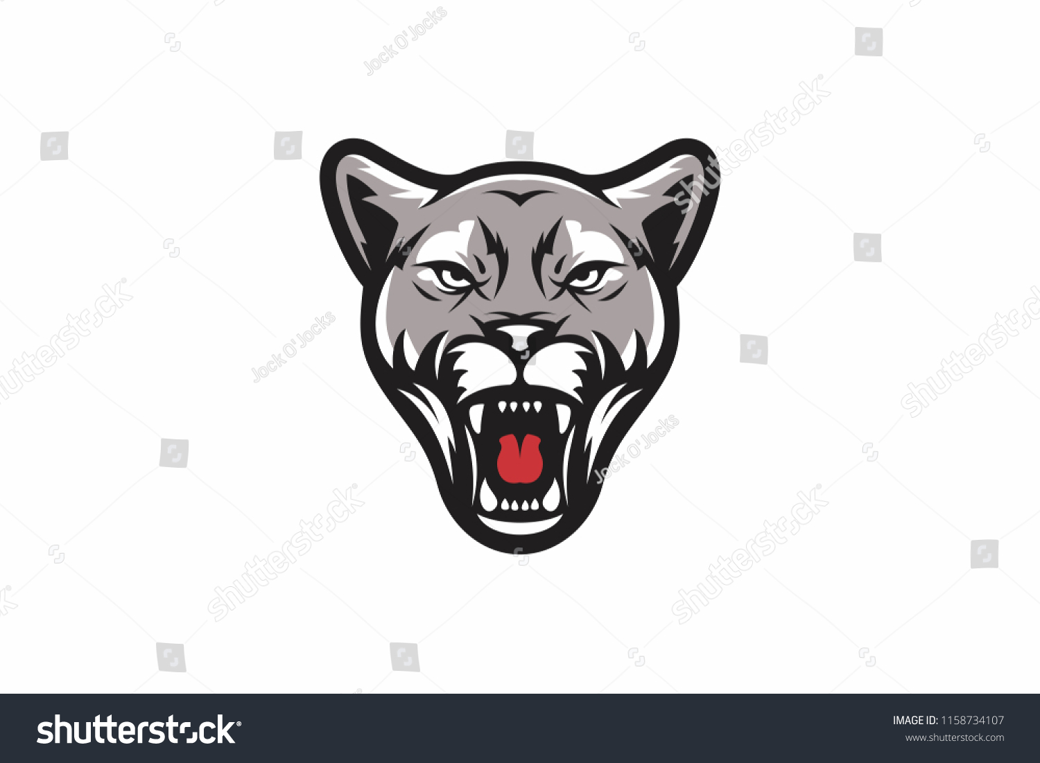 Cougar Head Vector Stock Vector (Royalty Free) 1158734107