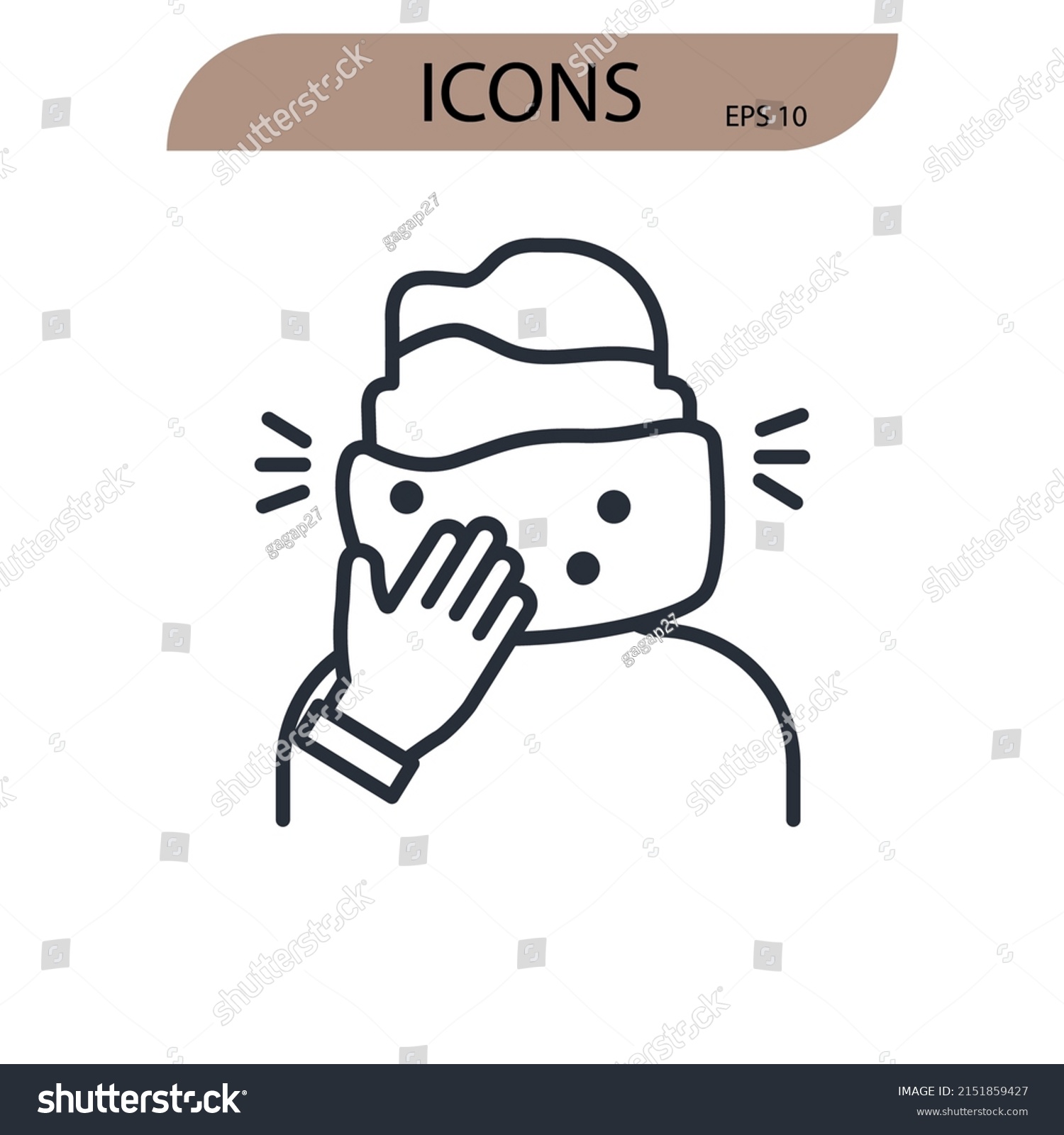 Cough Icons Symbol Vector Elements Infographic Stock Vector (Royalty ...