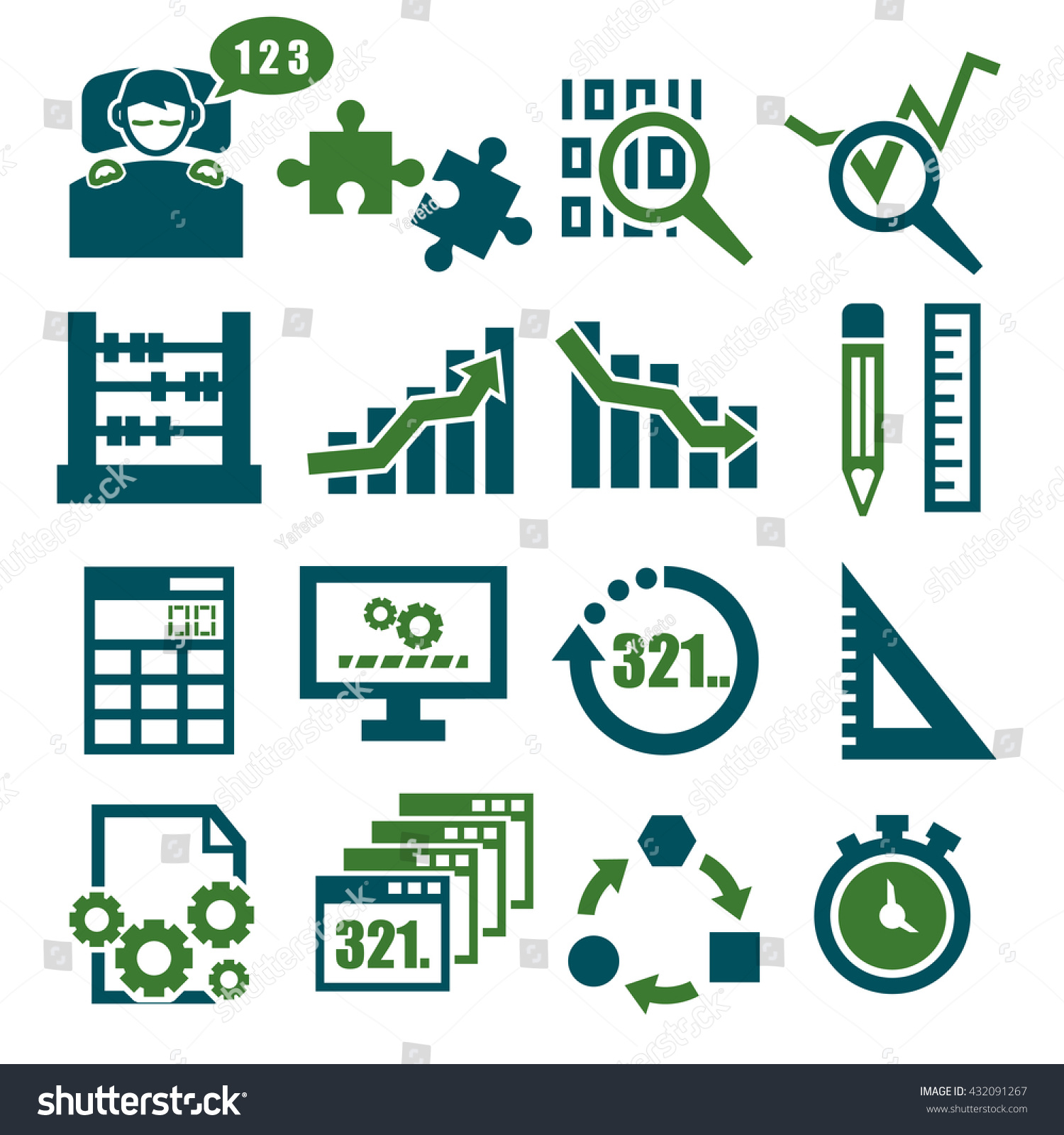 Count Calculate Icon Set Stock Vector (Royalty Free) 432091267 ...