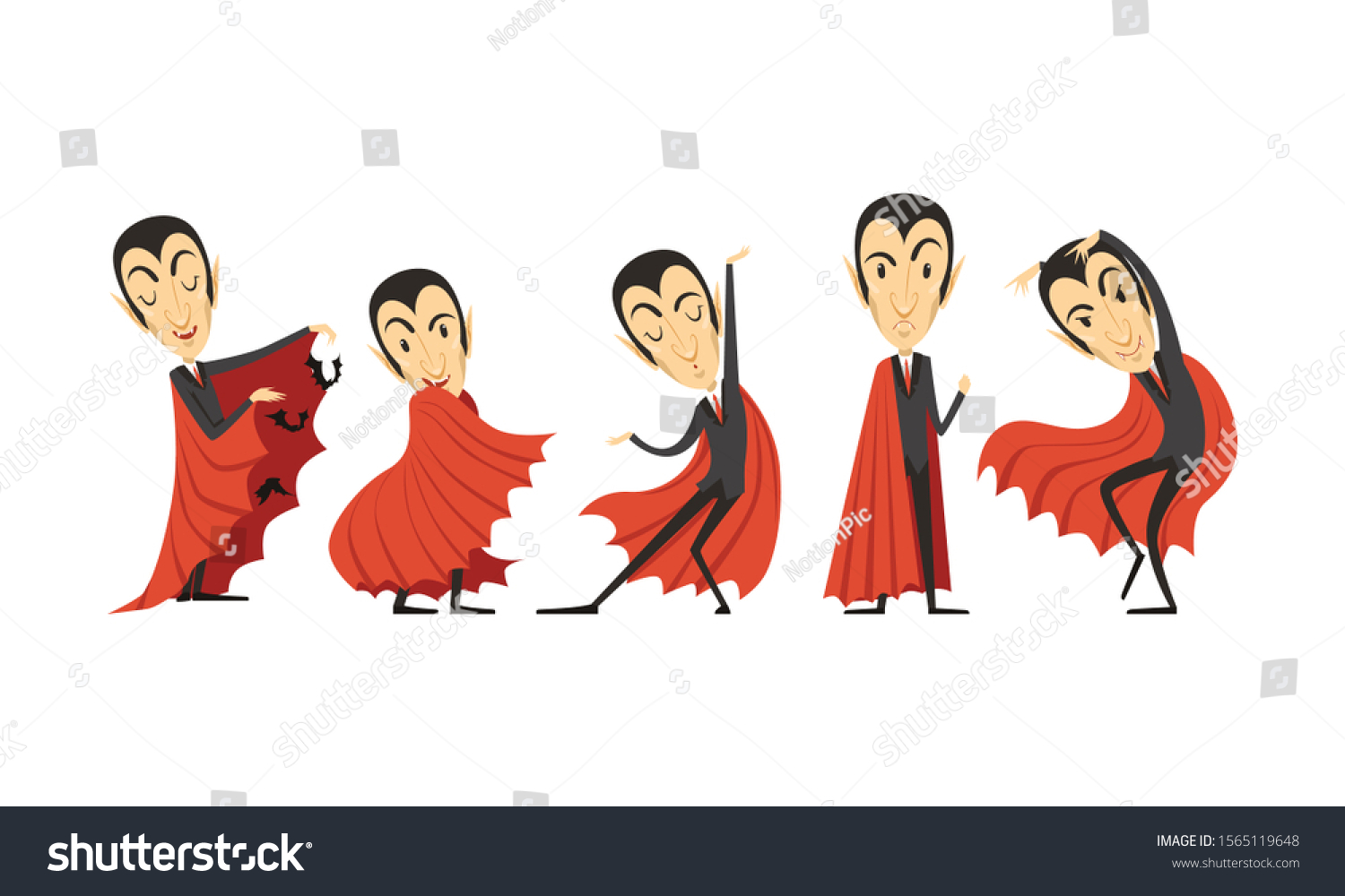 Count Dracula Cartoon Character Different Poses: Vector có sẵn (miễn ...