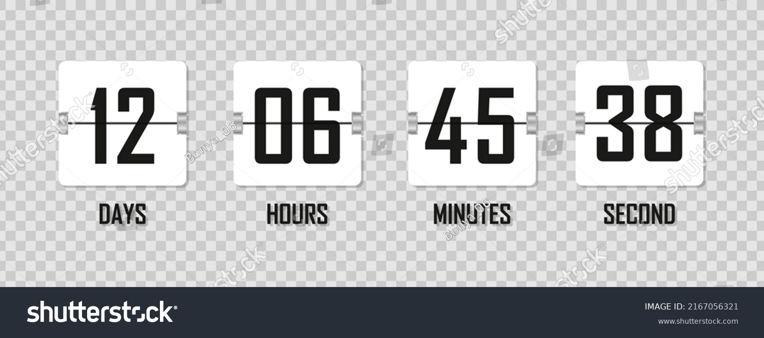 Countdown Mechanical Flipboard Realistic Scoreboard Time Stock Vector ...