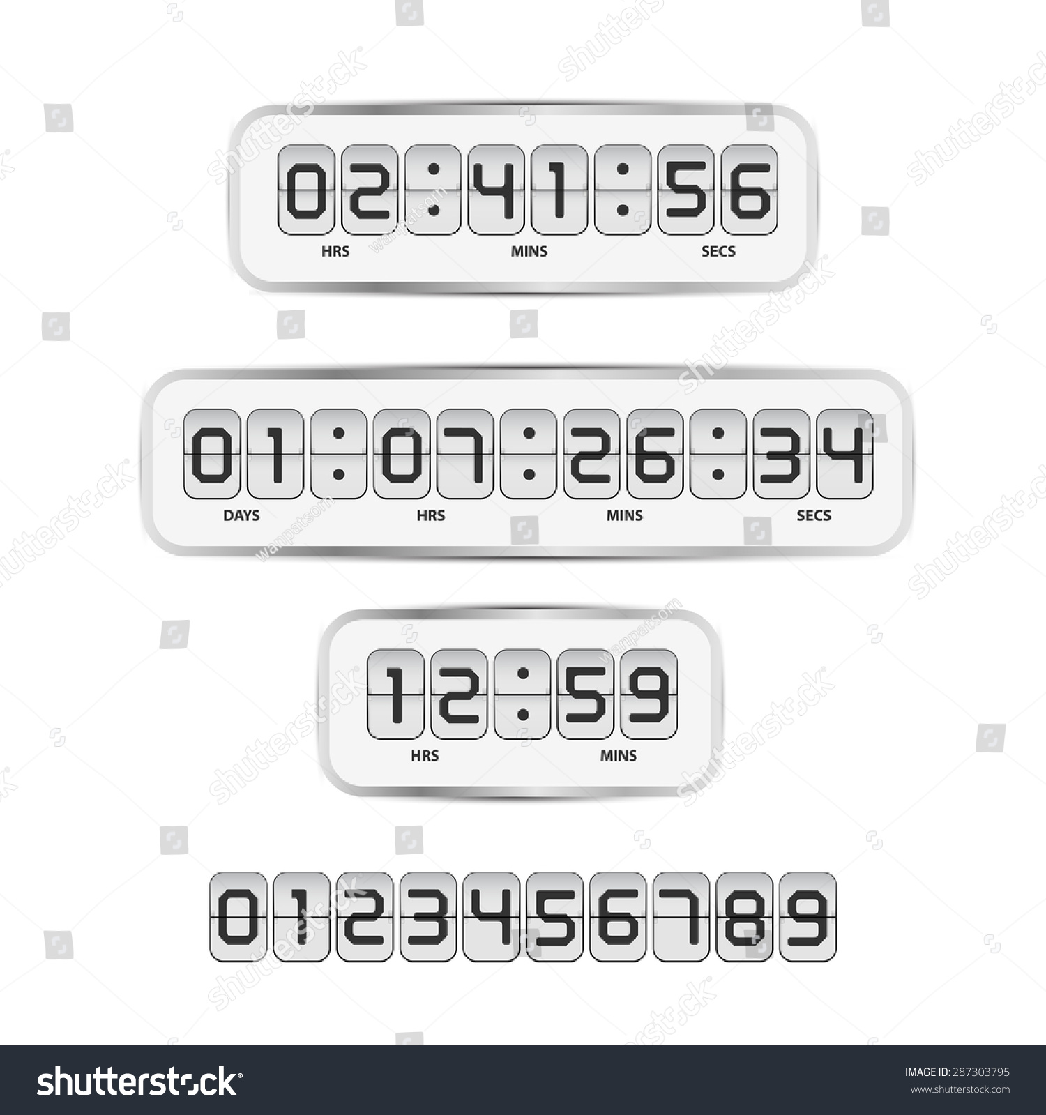 Countdown Timer Analog Display Mechanical Time Stock Vector (Royalty ...