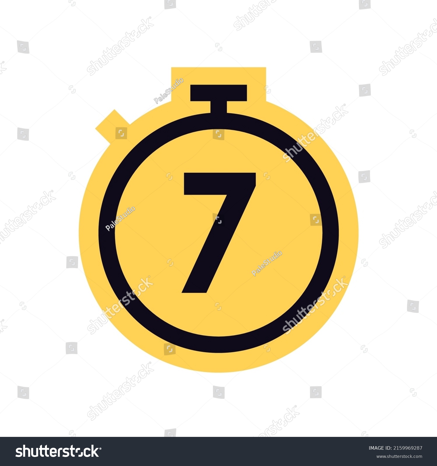 Countdown Timer Stopwatch Yellow Symbol Flat Stock Vector (Royalty Free ...