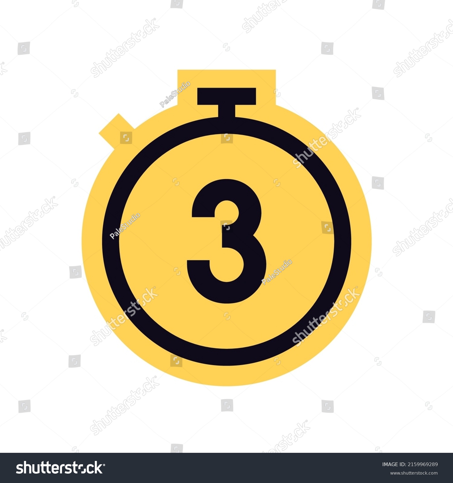 Countdown Timer Stopwatch Yellow Symbol Flat Stock Vector (Royalty Free ...
