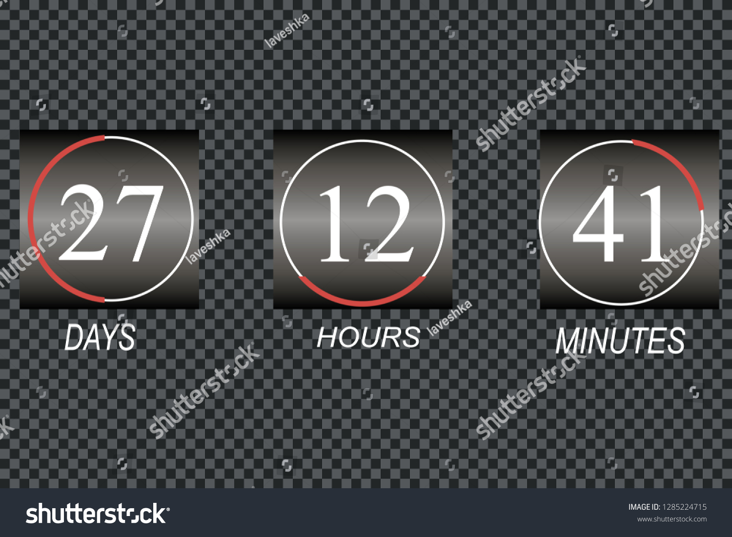 Countdown Timer White Numbers Isolated On Stock Vector (Royalty Free ...