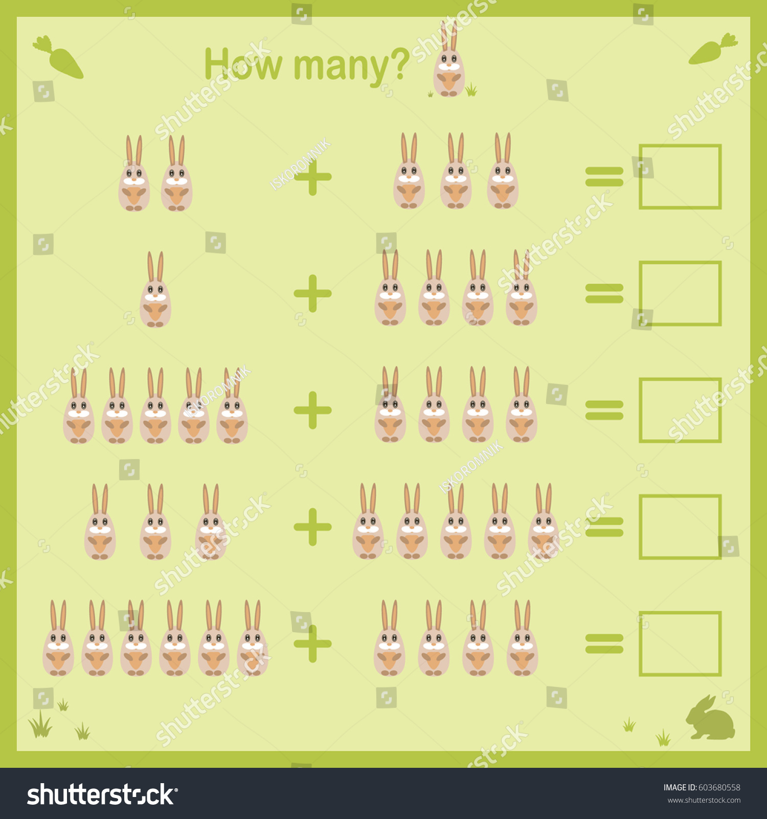 Counting Card Kids Vector Stock Vector (Royalty Free) 603680558 ...