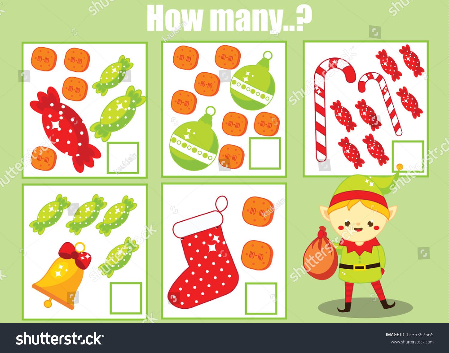Counting Educational Children Game Kids Activity: vector de stock ...