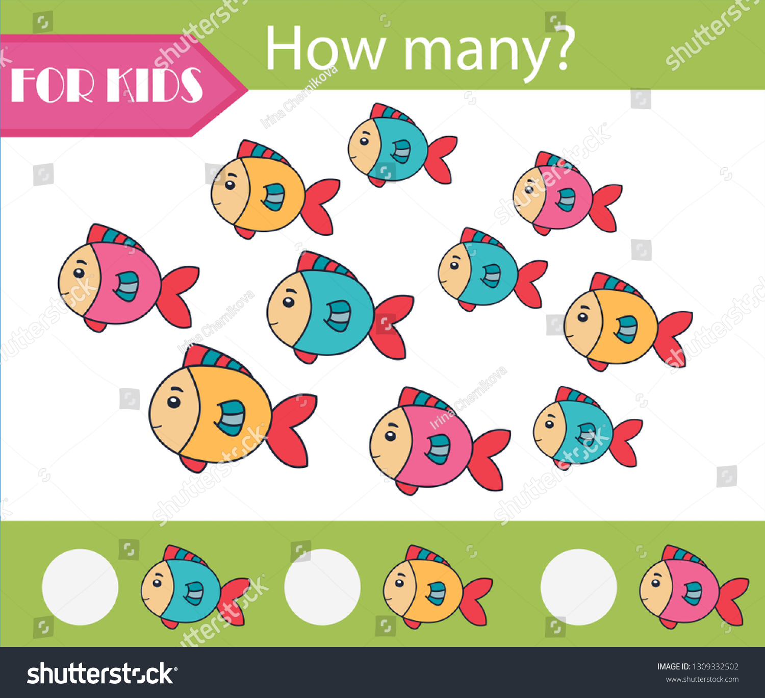 Counting Educational Children Game Kids Activity: vector de stock ...