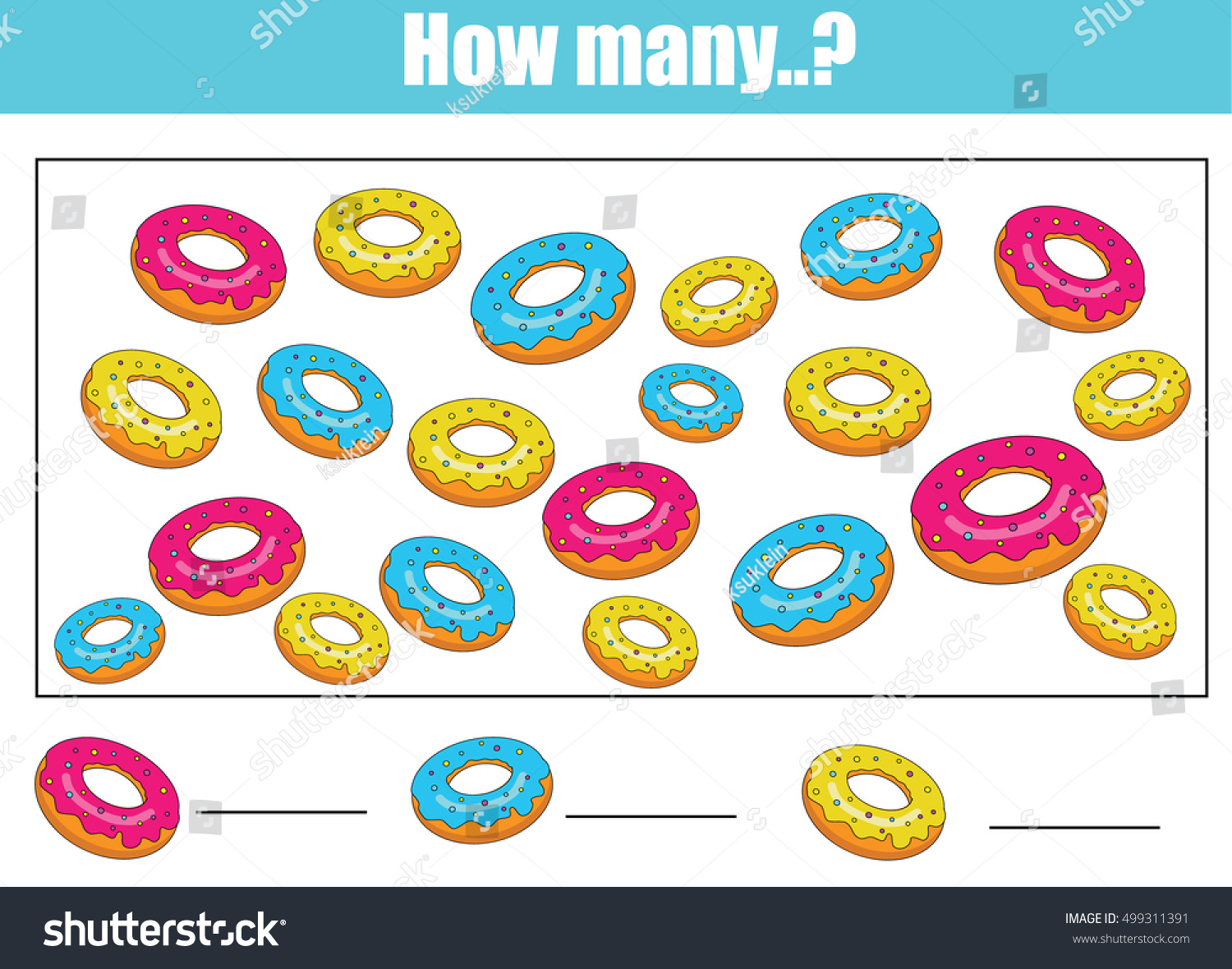 Counting Educational Children Game Kids Activity: เวกเตอร์สต็อก (ปลอด ...