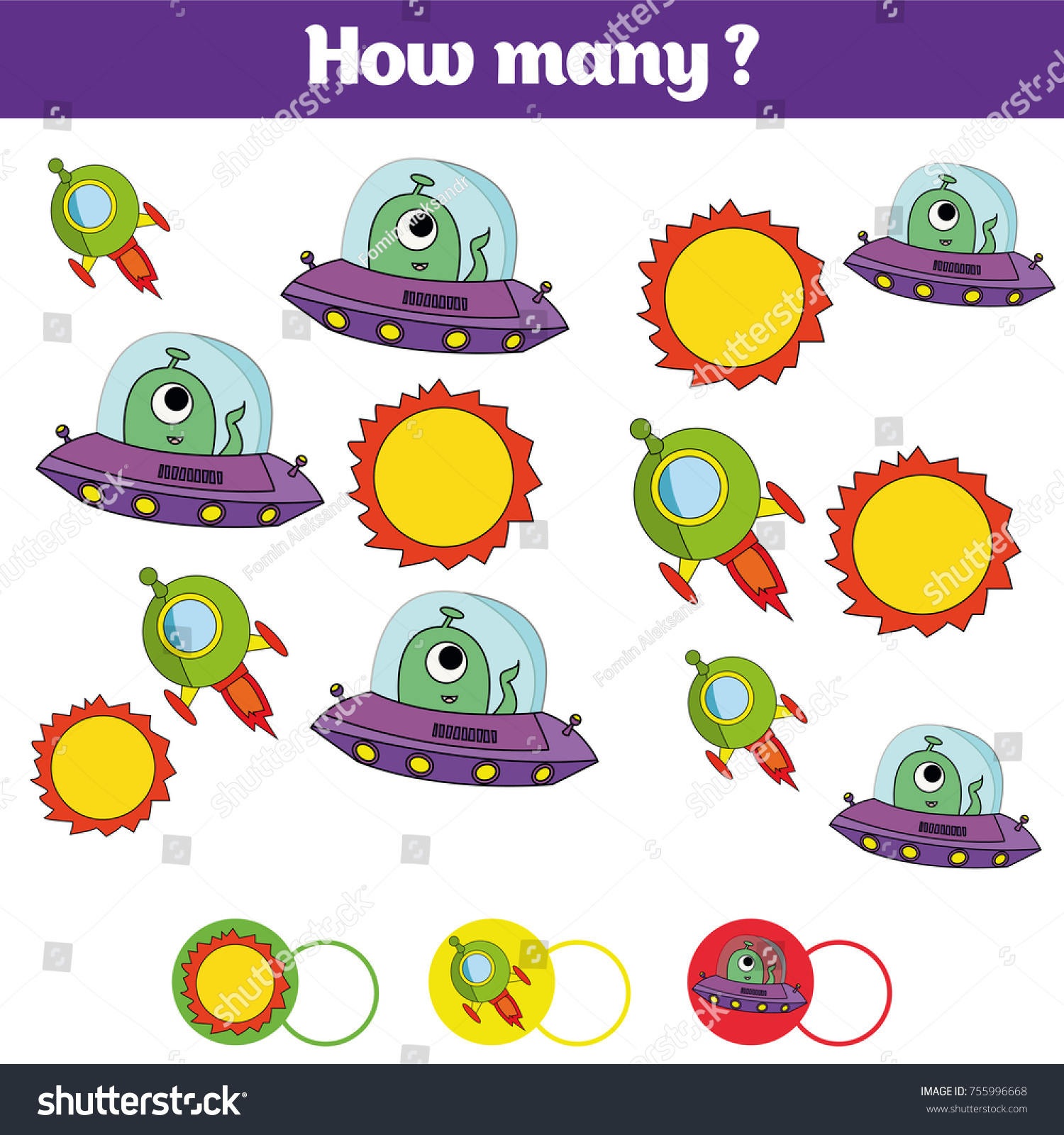 Counting Educational Children Game Kids Activity: เวกเตอร์สต็อก (ปลอด ...