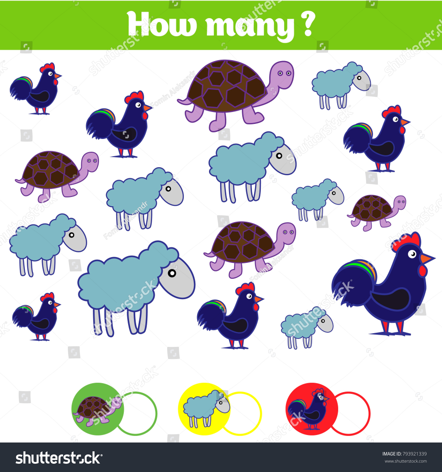 Counting Educational Children Game Kids Activity Stock Vector (Royalty ...