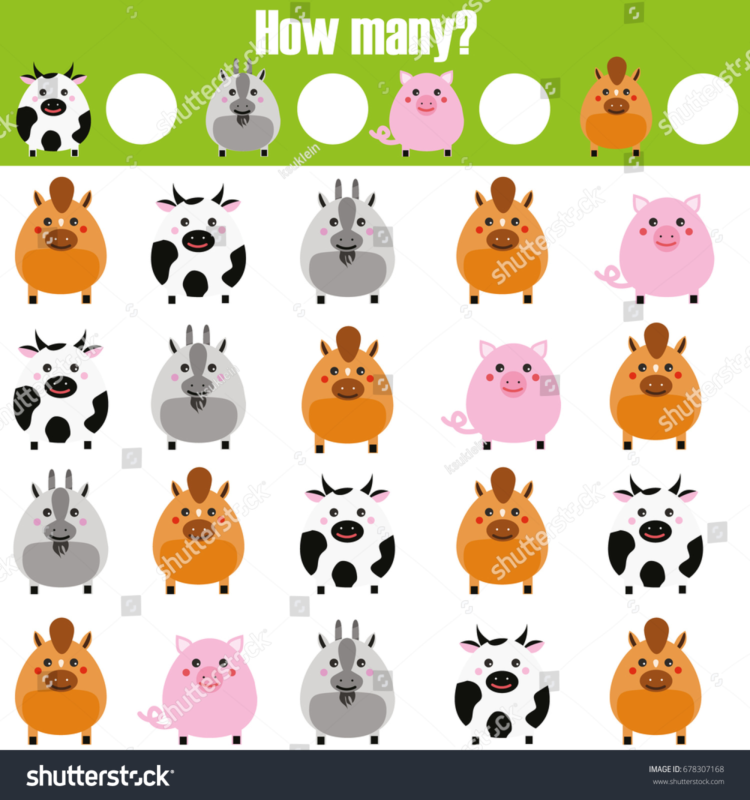 Counting Educational Children Game Kids Activity: เวกเตอร์สต็อก (ปลอด ...