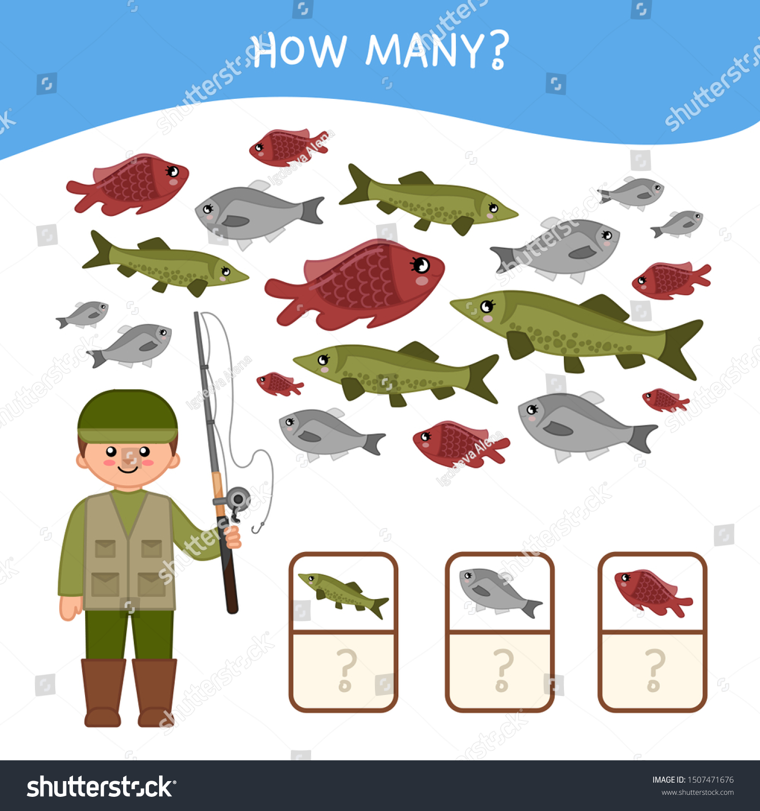 Counting Educational Children Game Math Kids Stock Vector (Royalty Free ...