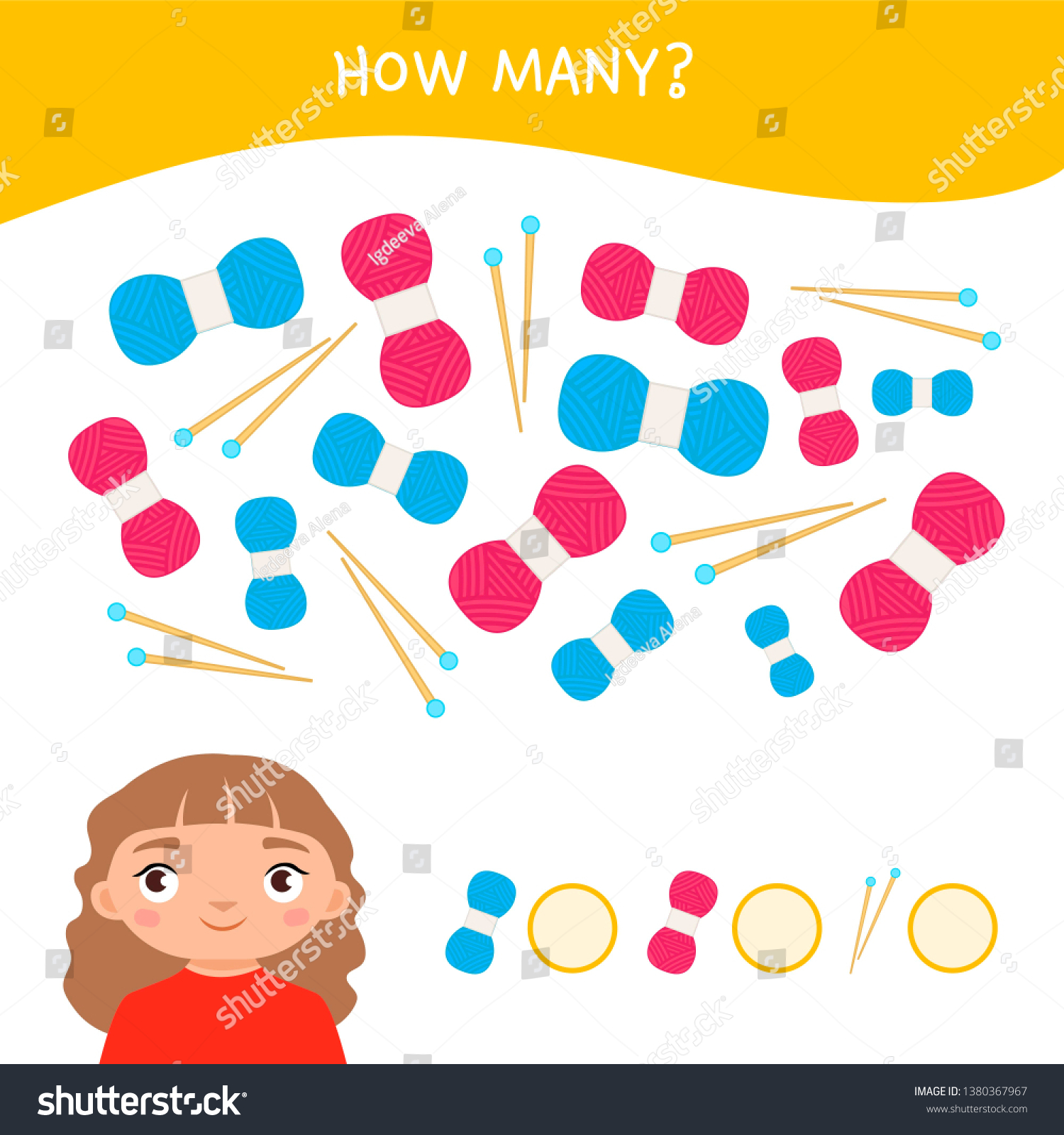 Counting Educational Children Game Math Kids Stock Vector (Royalty Free ...