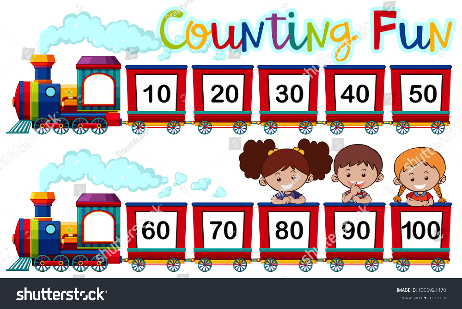 Counting Numbers On Train Illustration Stock Vector (Royalty Free ...