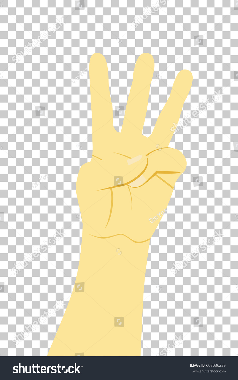 Counting Vote Hand Three Transparent Effect Stock Vector (Royalty Free ...