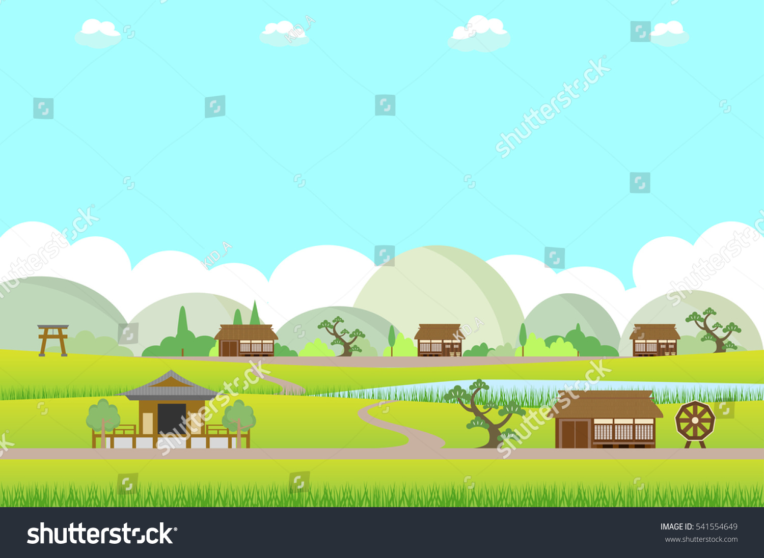 Country Landscape Stock Vector (Royalty Free) 541554649 | Shutterstock