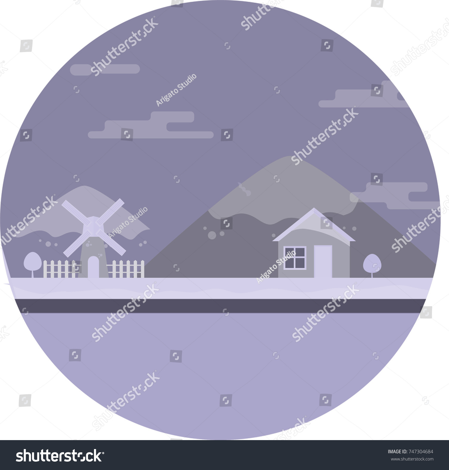 Countryside Landscape Background Vector Illustration Stock Vector ...