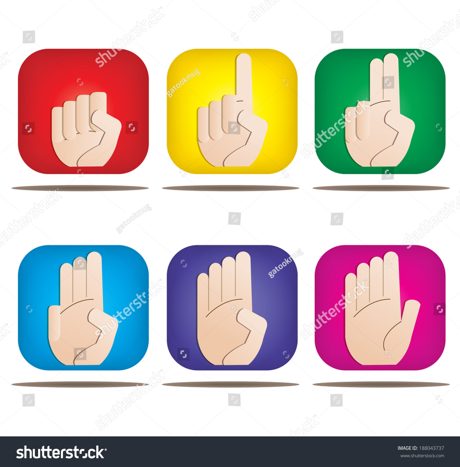 Counts Number Sign Language Vector Stock Vector (Royalty Free) 188043737