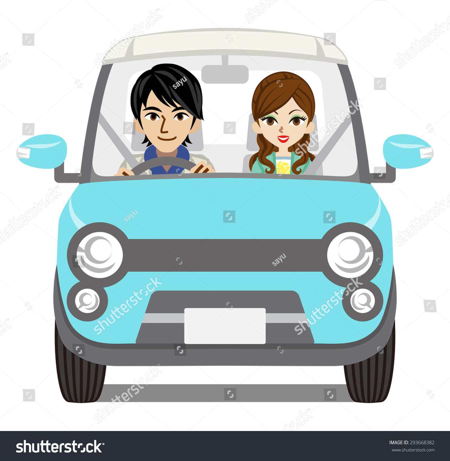 415 Two people in front of a car Stock Illustrations, Images & Vectors ...