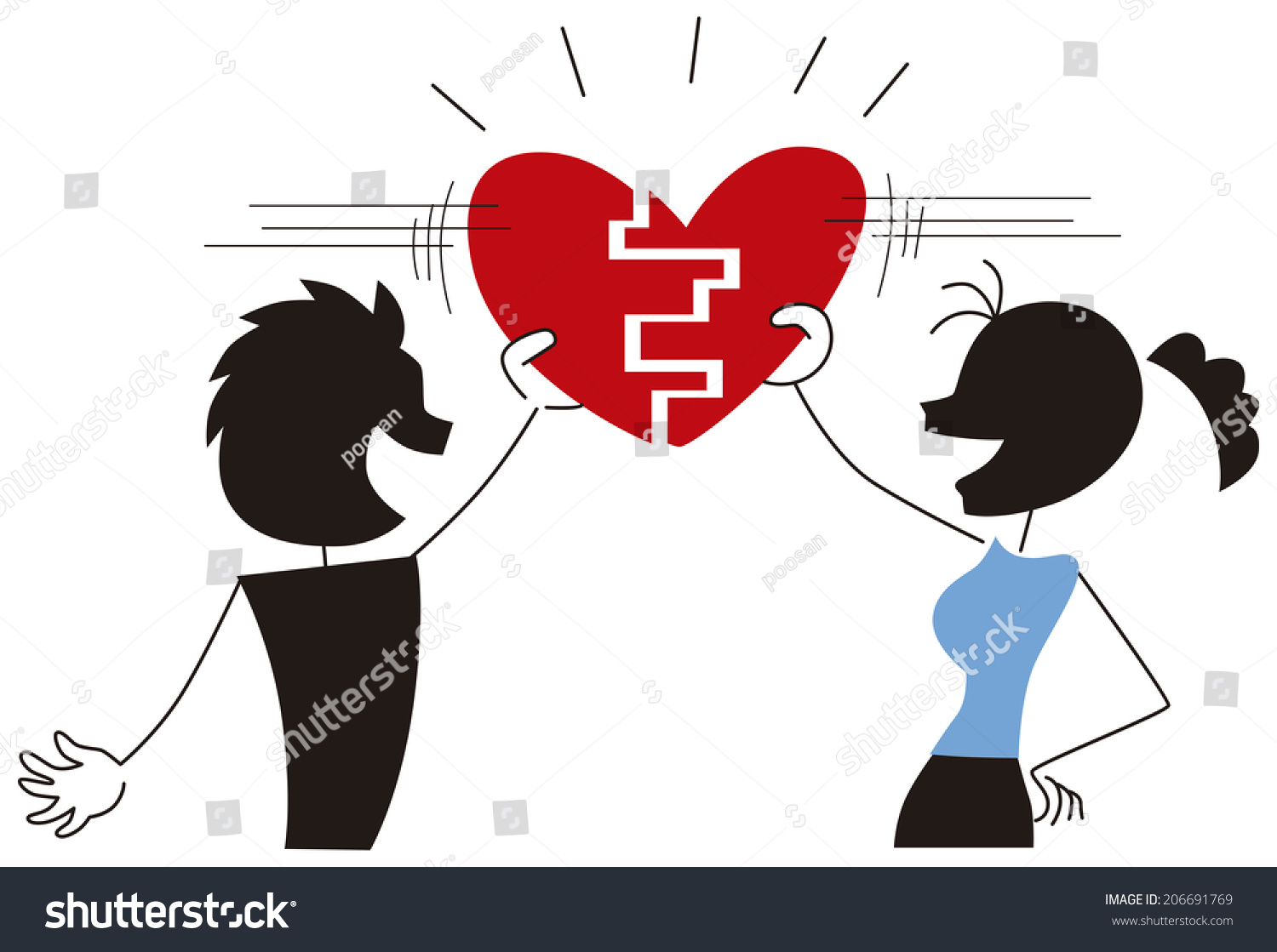 Couple Congenial Stock Vector 206691769 - Shutterstock