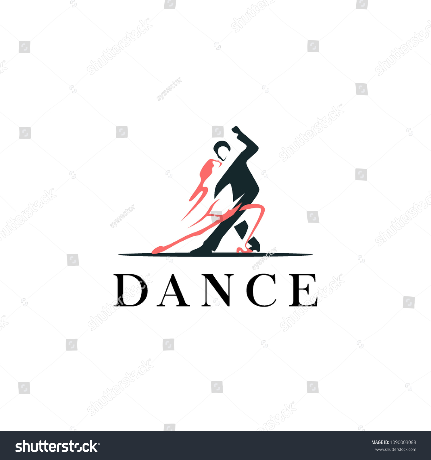 Couple Dance Logo Designs Template Stock Vector (Royalty Free) 1090003088