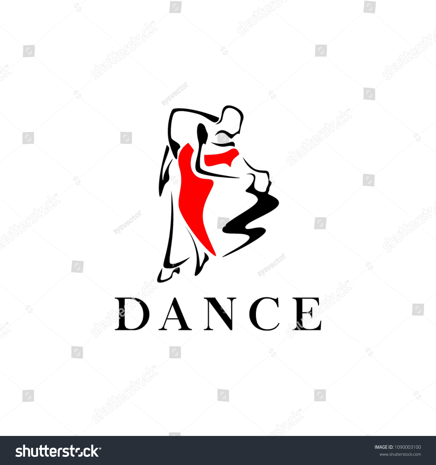 Couple Dance Logo Designs Template Stock Vector (Royalty Free) 1090003100