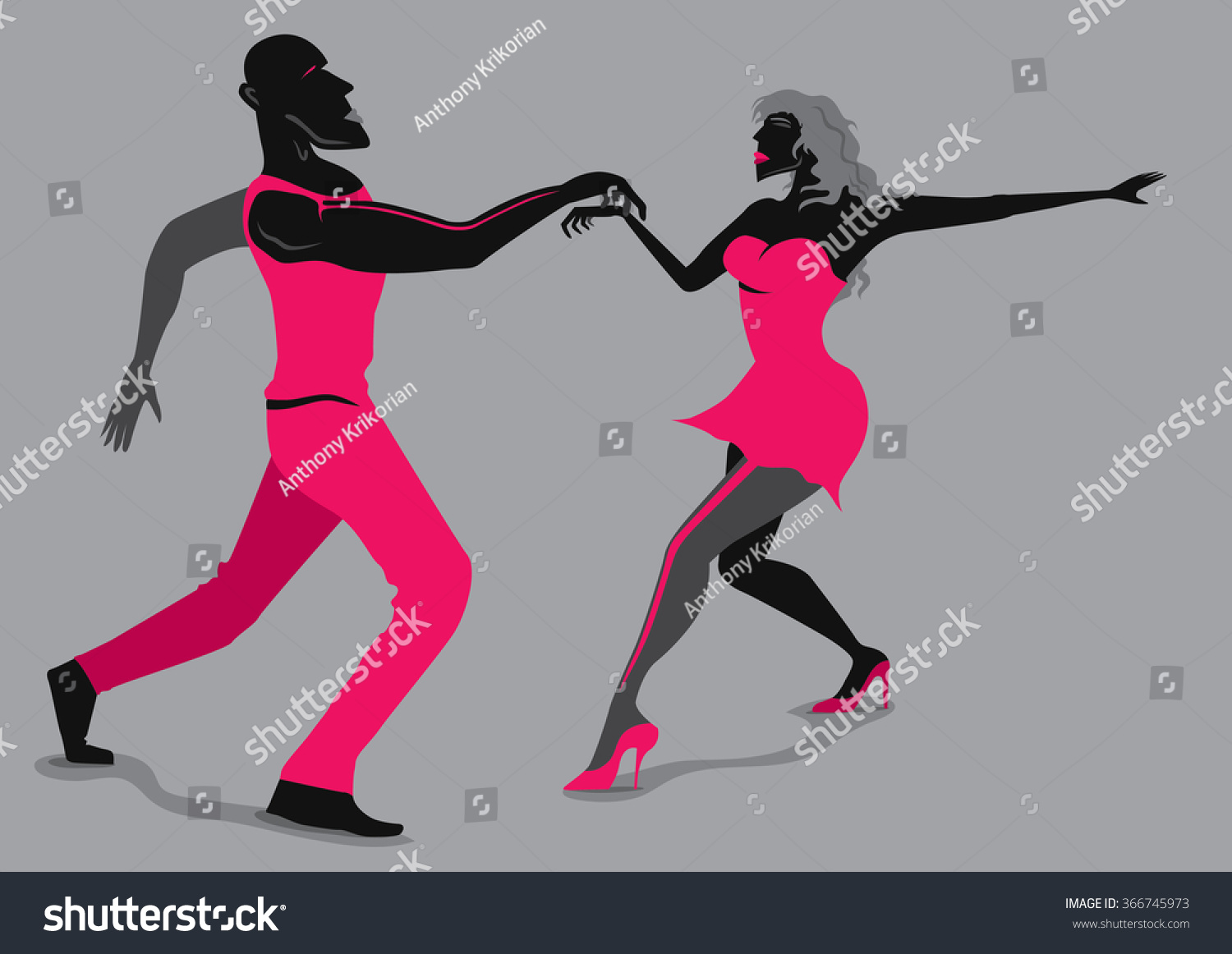 Couple Dancing Abstract Dance Art Vector Stock Vector (Royalty Free ...