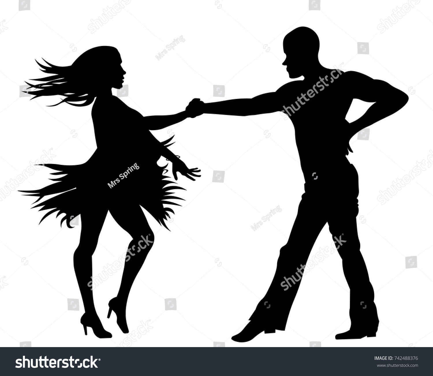 Couple Dancing Silhouette 库存矢量图（免版税）742488376 | Shutterstock