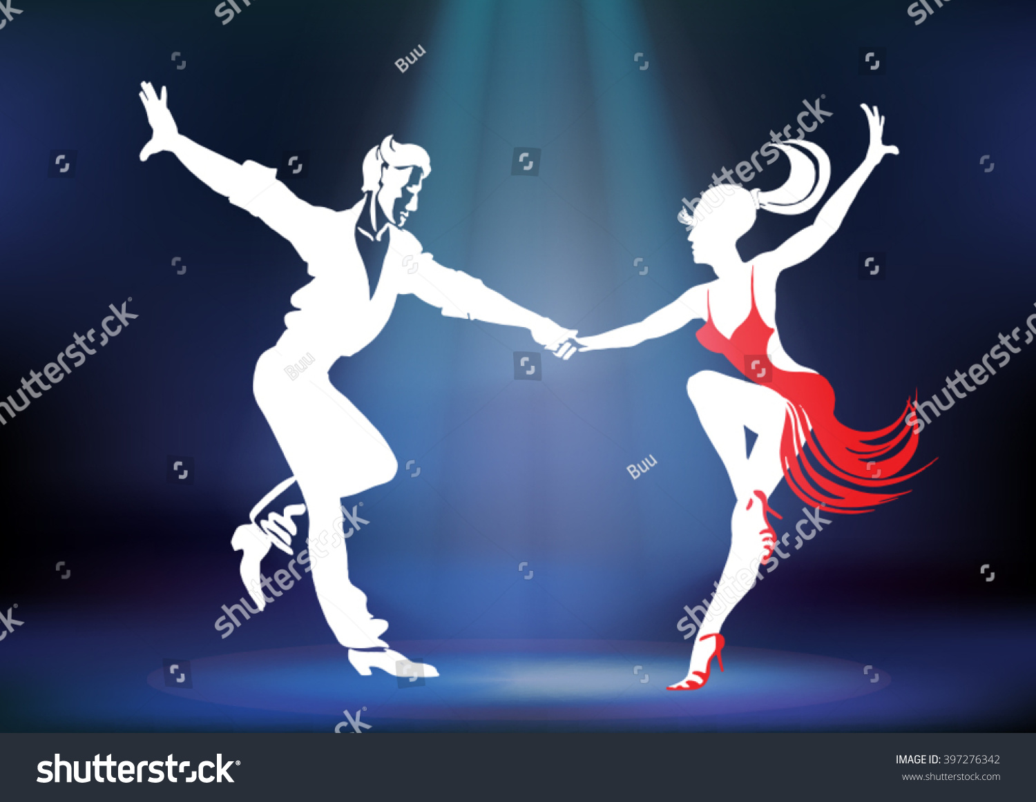 Couple Dancing Jive Sketch Drawing Vector Stock Vector (Royalty Free ...