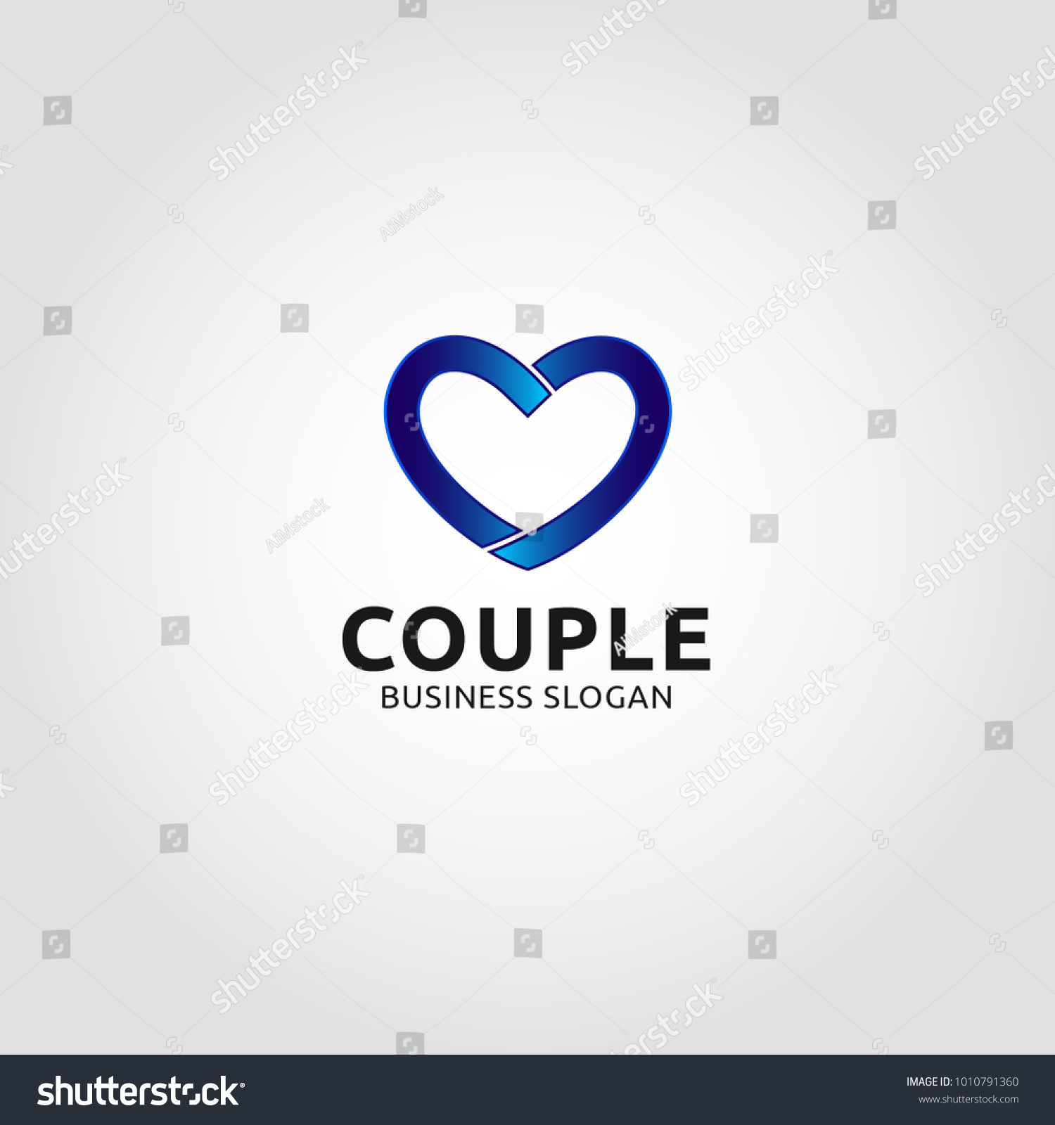 Couple Line Heart Logo Stock Vector (Royalty Free) 1010791360