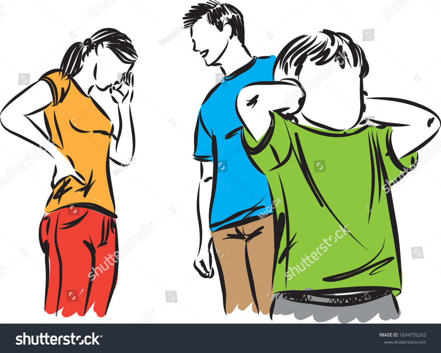 Couple Problems Children Vector Illustration Stock Vector (Royalty Free ...