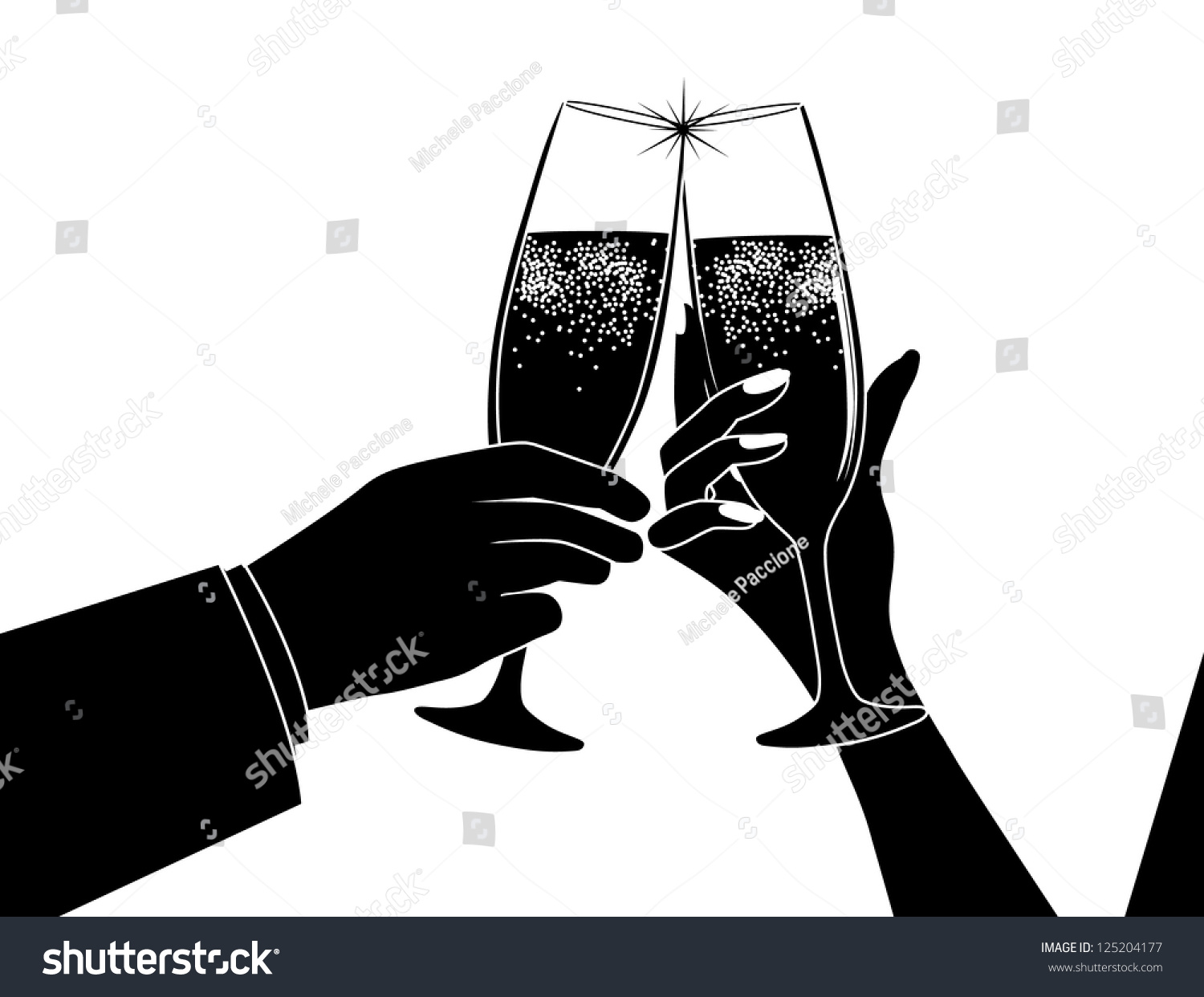 Couple Toasting Silhouette Stock Vector (Royalty Free) 125204177 ...