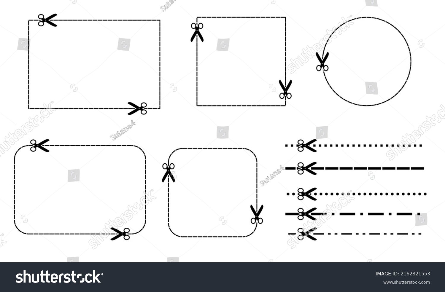 Coupon Border Set On White Background Stock Vector (Royalty Free ...