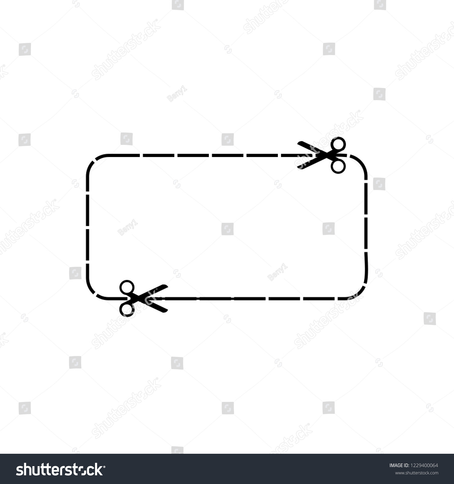 Coupon Border Simple Icon Stock Vector (Royalty Free) 1229400064 ...