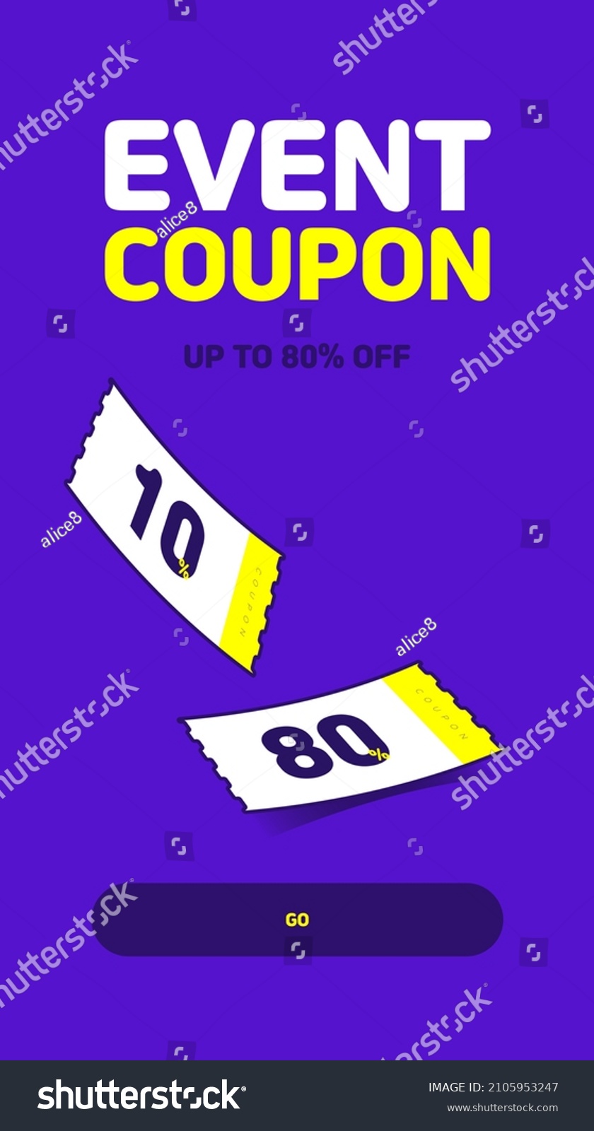 Coupons Falling On Purple Background Stock Vector (Royalty Free ...