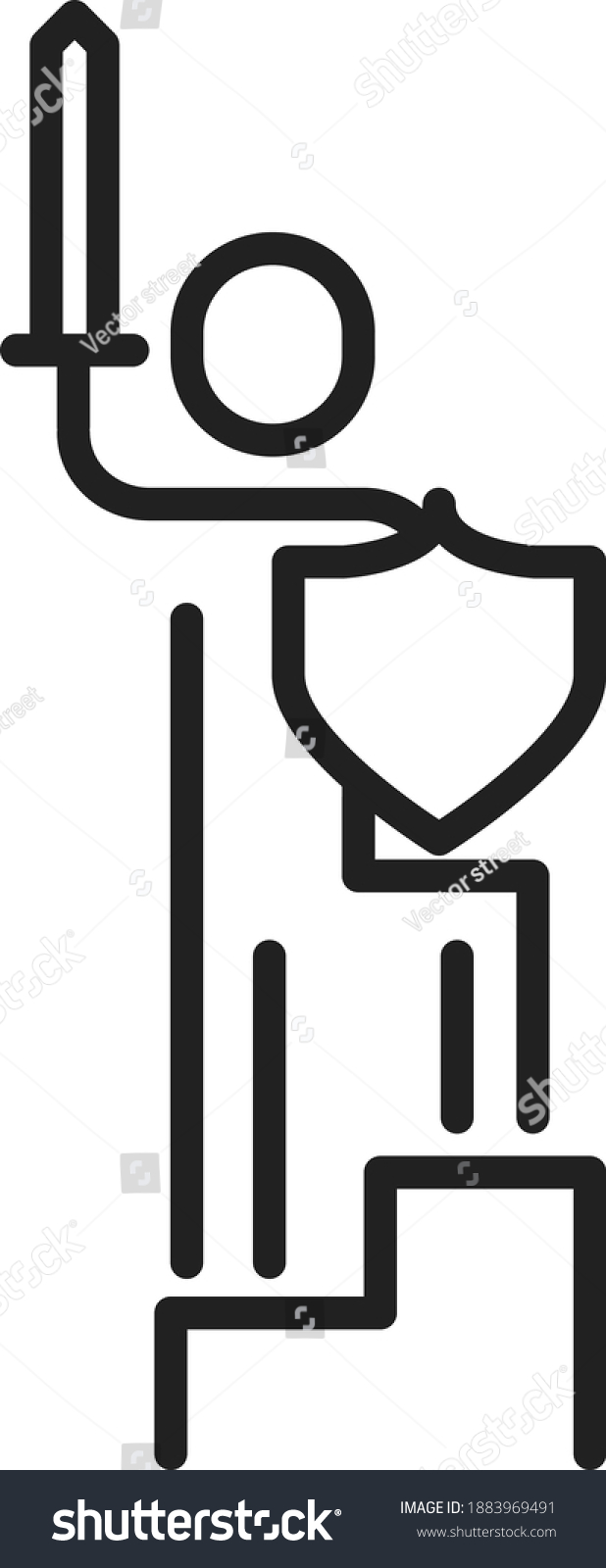 Courage Icon Vector Illustration Stock Vector (Royalty Free) 1883969491 ...