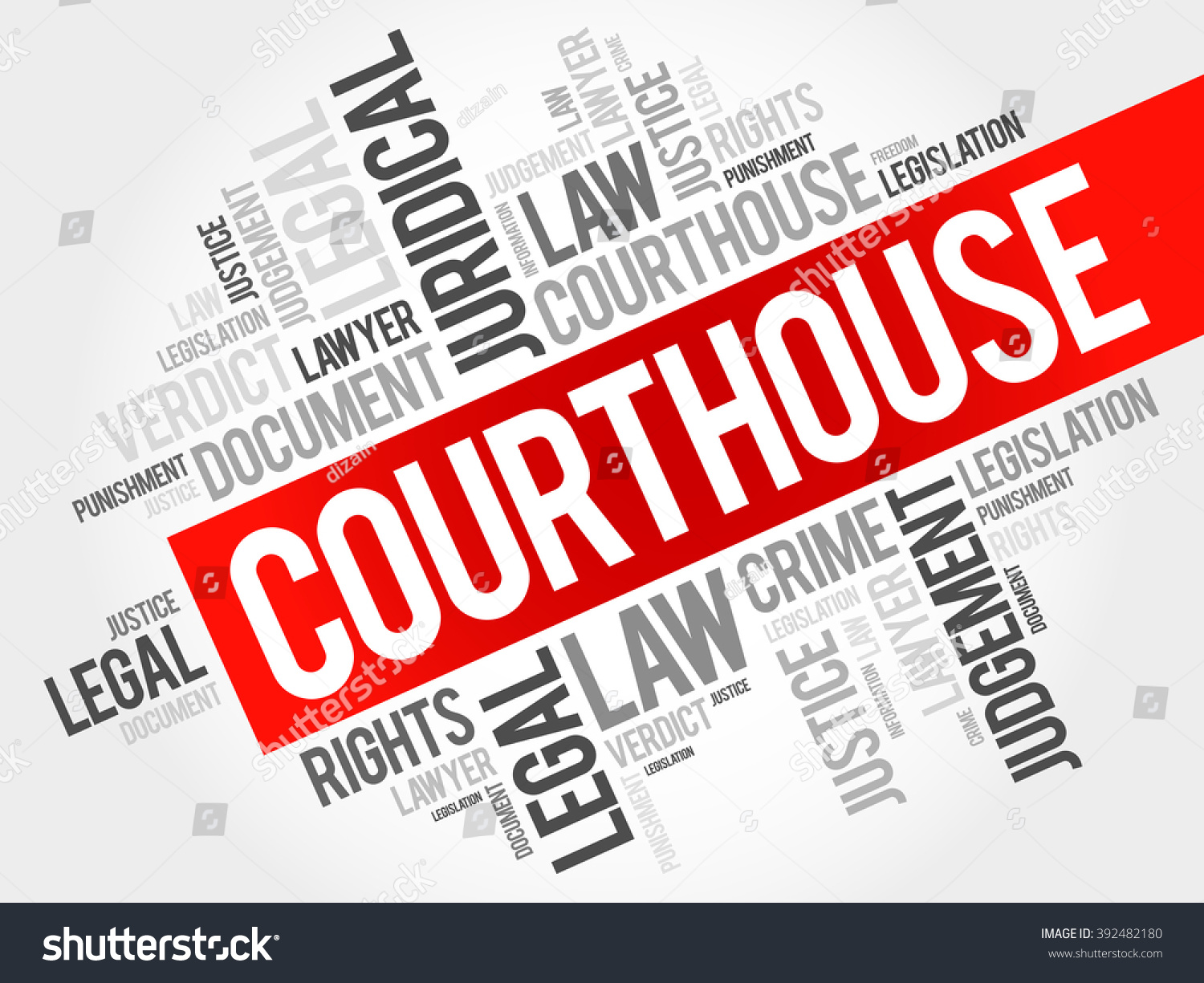 Courthouse Word Cloud Concept Stock Vector (Royalty Free) 392482180