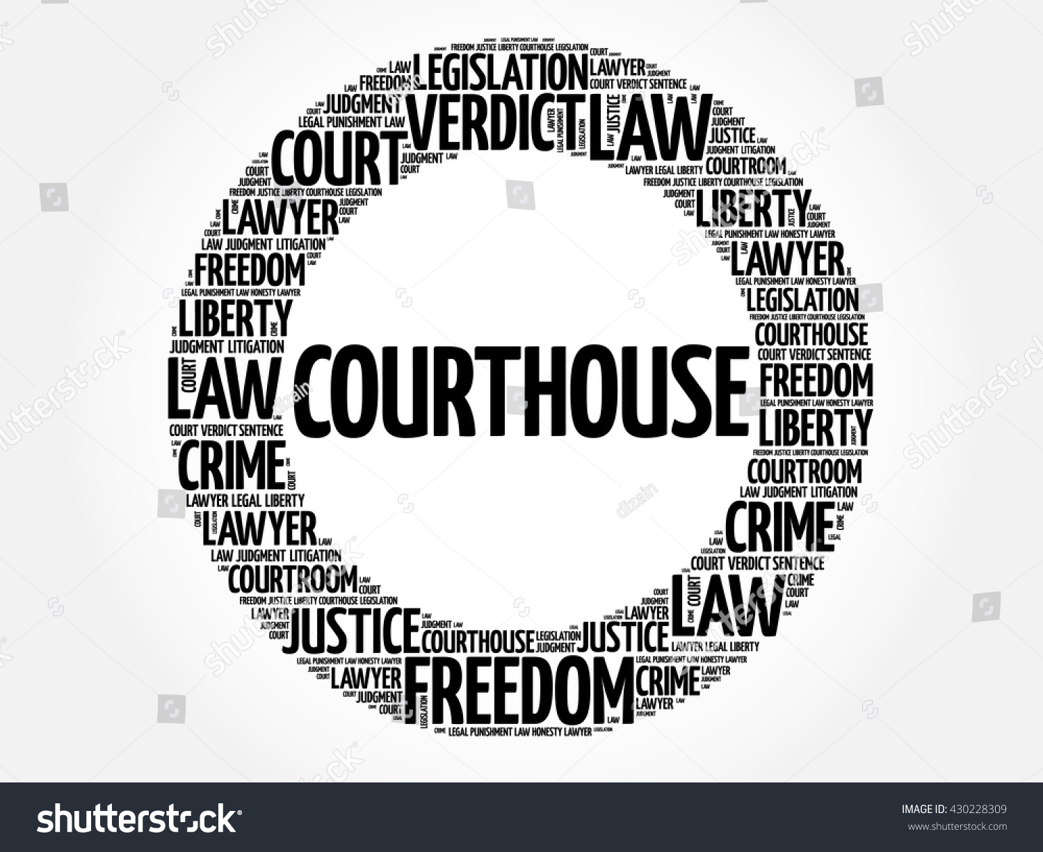 Courthouse Word Cloud Concept Stock Vector (Royalty Free) 430228309 ...
