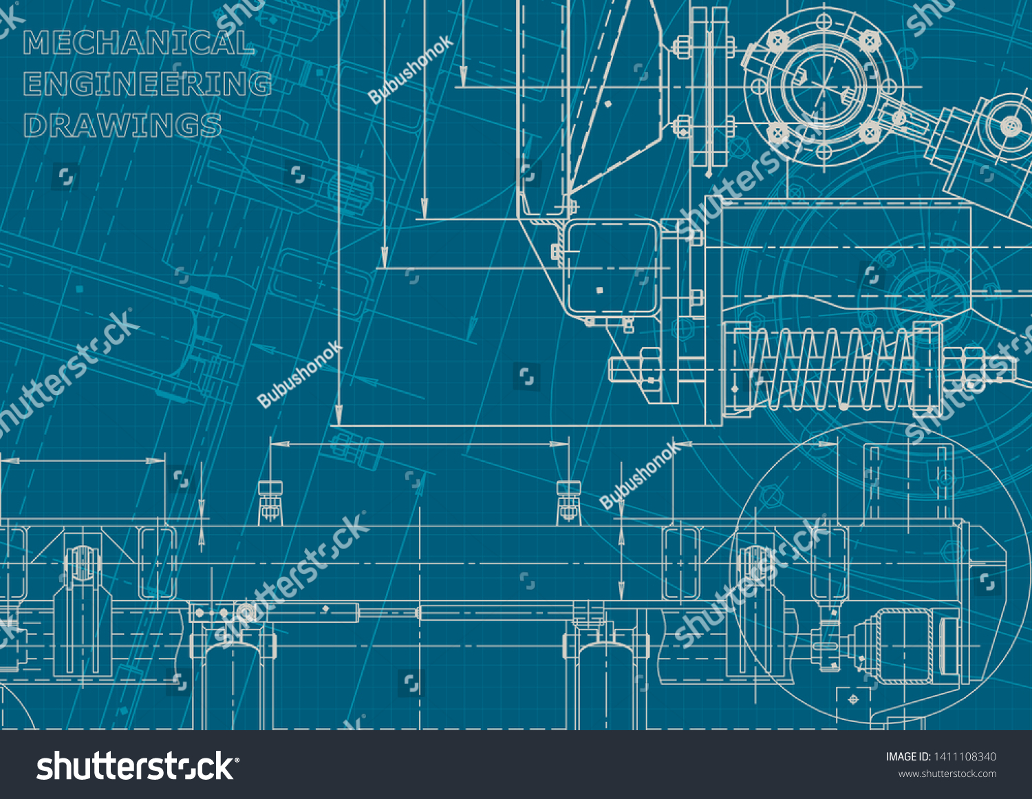 Cover Flyer Banner Background Engineering Drawing: vetor stock (livre ...