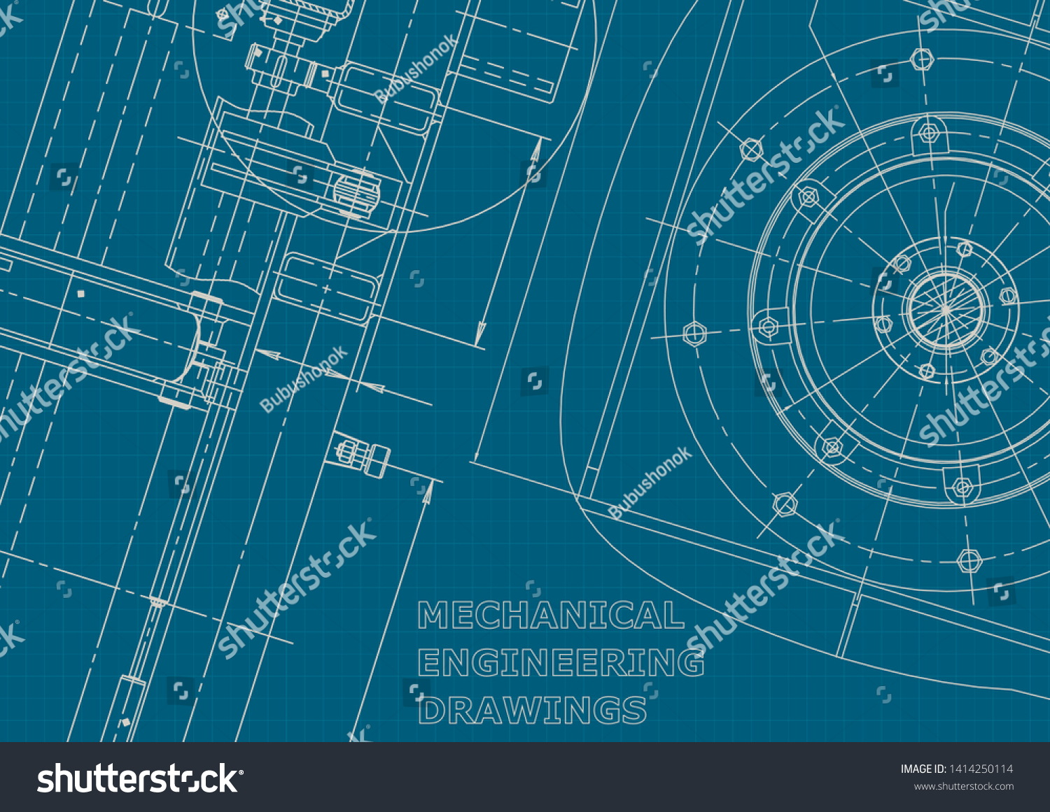 Cover Flyer Banner Background Engineering Drawing Stock Vector (Royalty ...