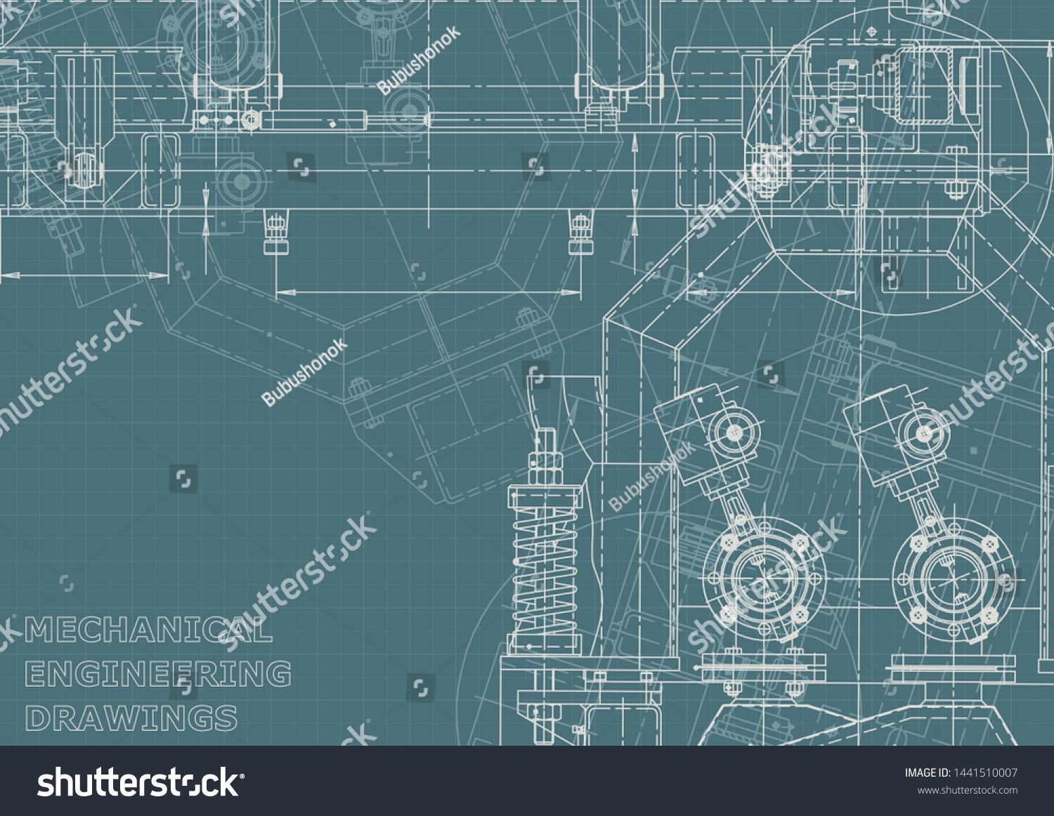 Cover Flyer Banner Background Engineering Drawing Stock Vector (Royalty ...